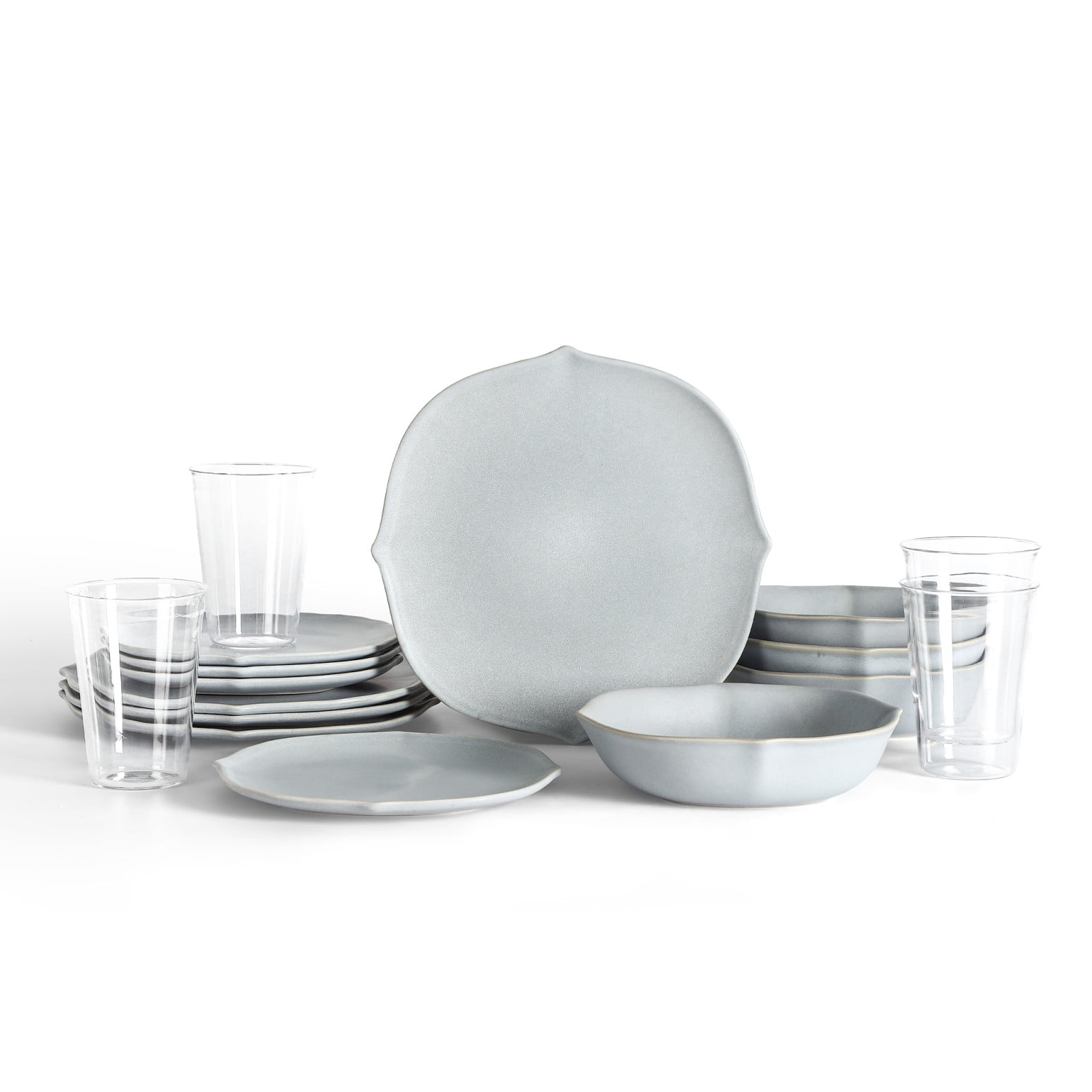 Stone Lain Baskerville 16-Piece Dinnerware Set Stoneware, Borosilicate ...