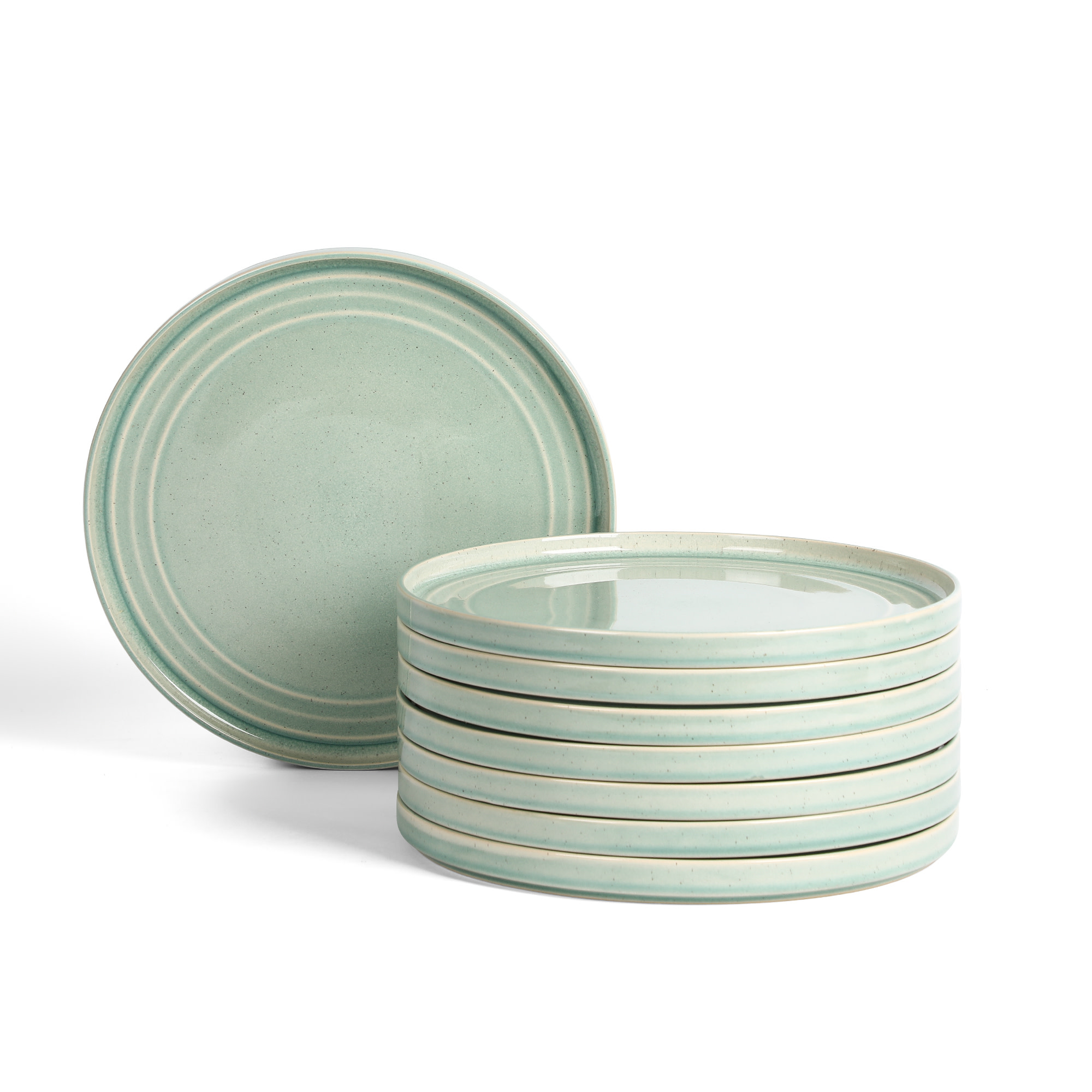 Stone Lain Claire 8-Piece Dinner Plate Set Stoneware, Green - Walmart.com