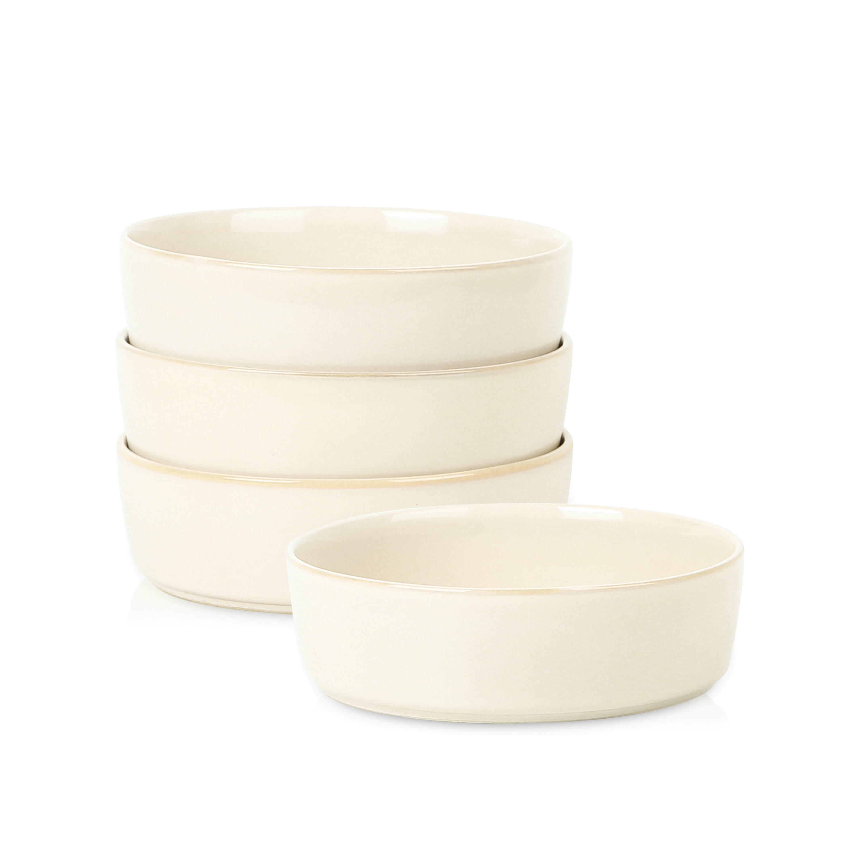 Stone Lain Eden 4-Piece Stoneware Pasta Bowl Set, Beige, Elegant and ...
