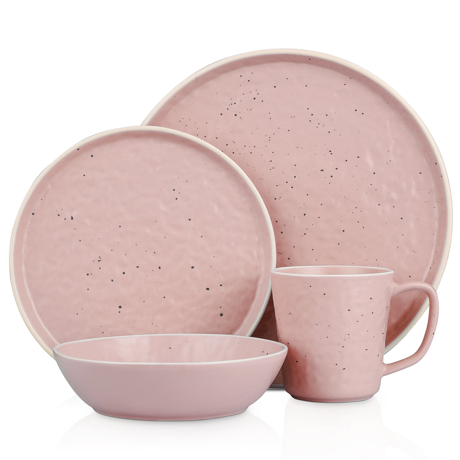 Stone Lain Elena 16-Piece Dinnerware Set Stoneware, Pink - Walmart.com