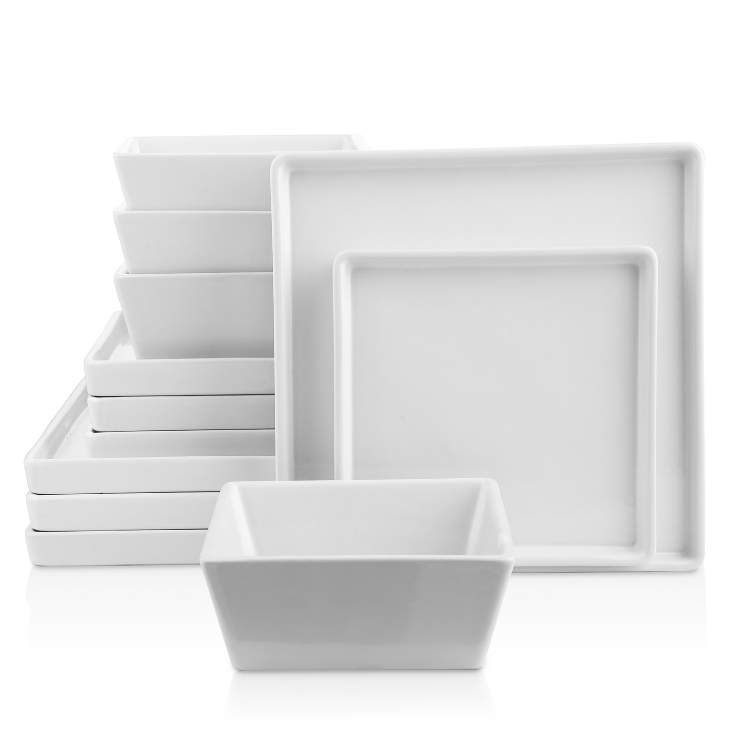 Stone Lain Grace 12-Piece Dinnerware Set Stoneware, White - Walmart.com