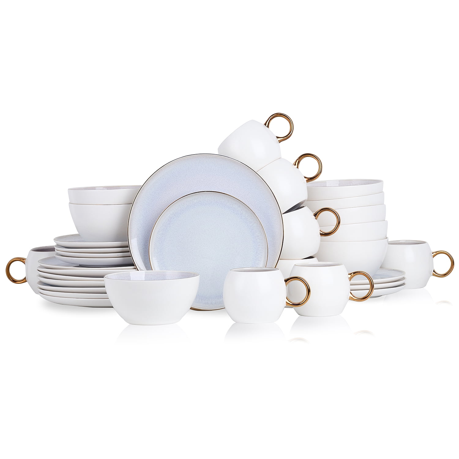 Stone Lain Josephine 32-Piece Dinnerware Set Porcelain, Lavender ...