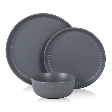 48-Piece Stoneware Dinnerware Set, Blue Dinner Set, Service for 12 ...