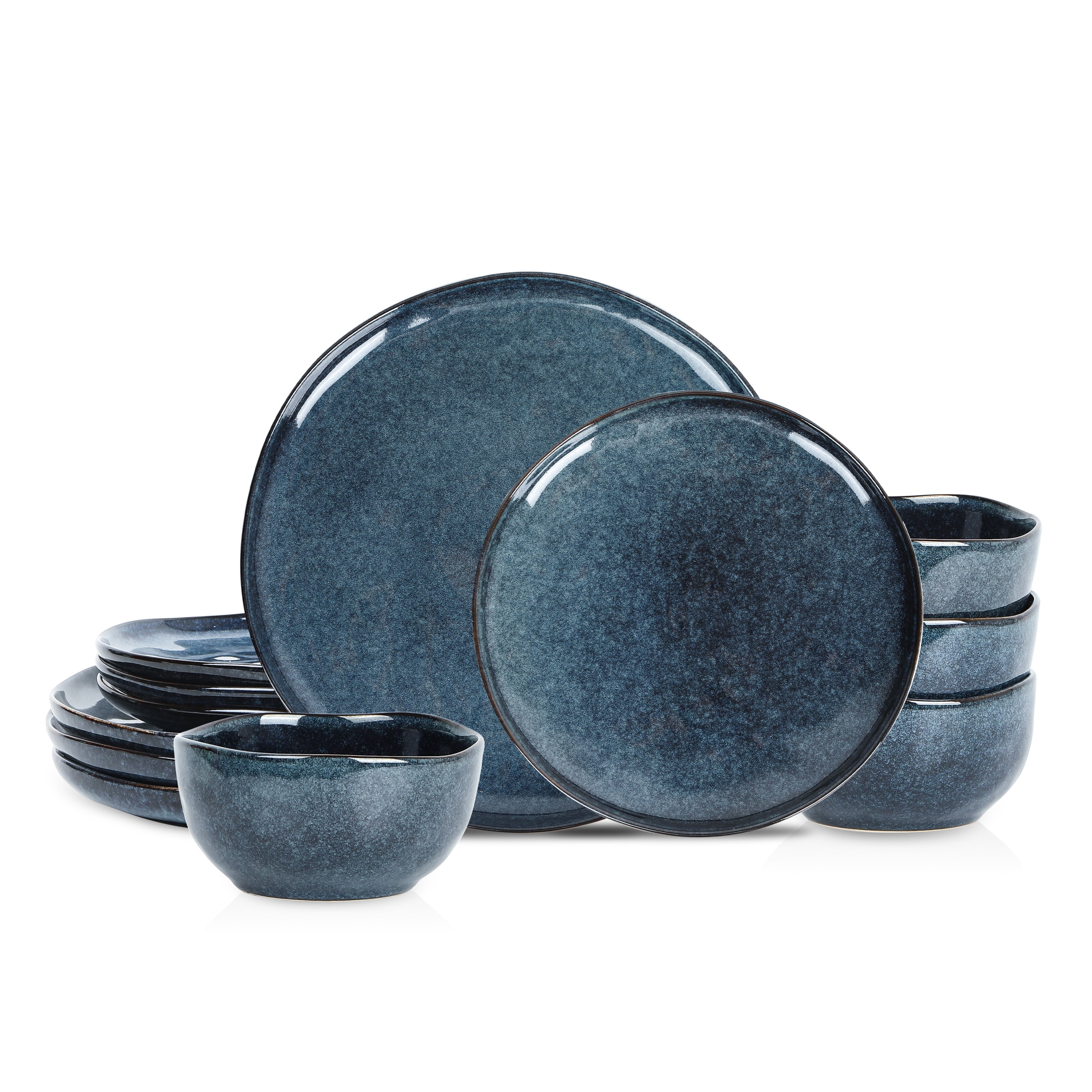Free Shipping! Stone Lain Mirella 12-Piece Blue Stoneware Dinnerware ...