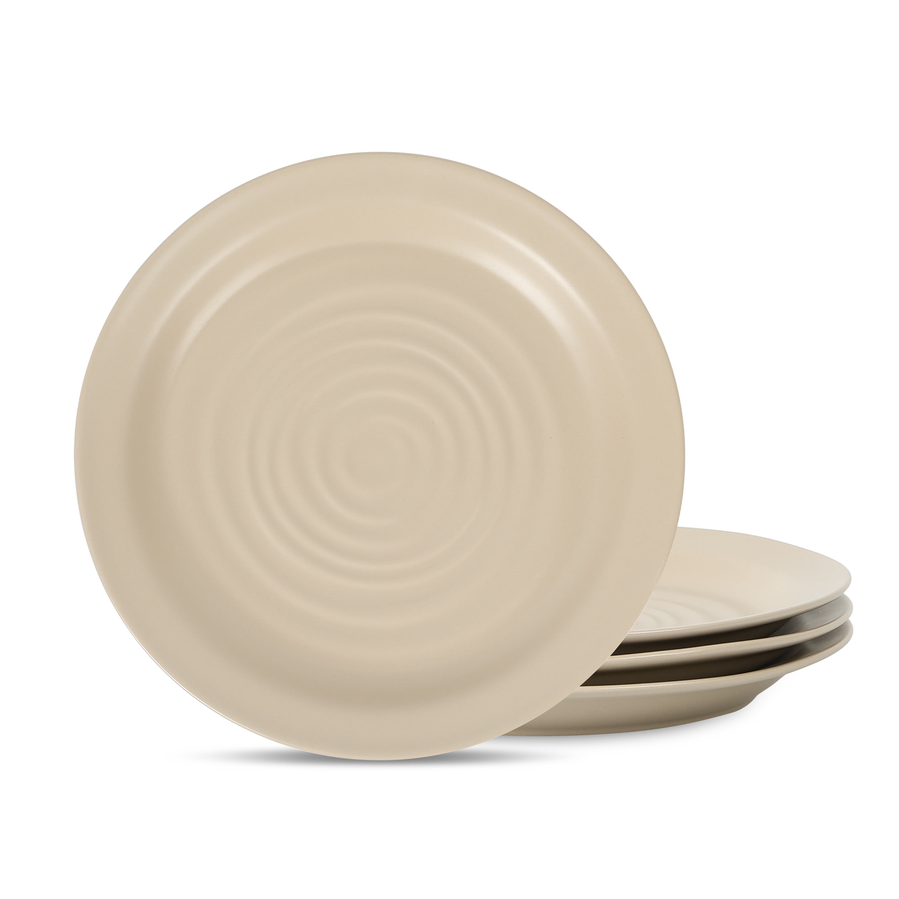 Stone Lain Orbit 4-Piece Dinner Plate Set Stoneware, Beige - Walmart.com