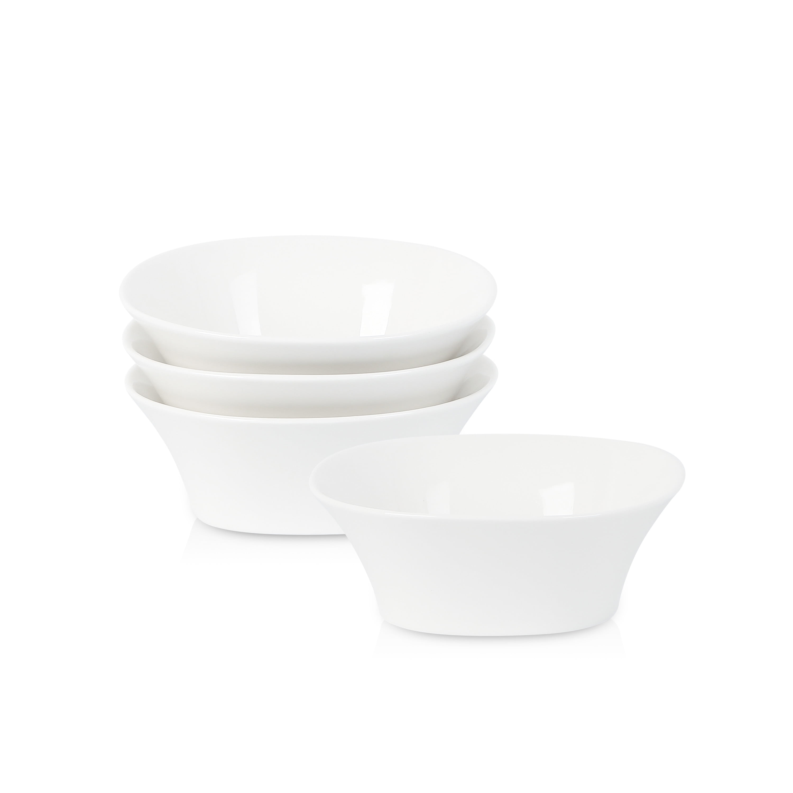 Stone Lain Quadro 4-Piece Bowl Set Porcelain, White - Walmart.com