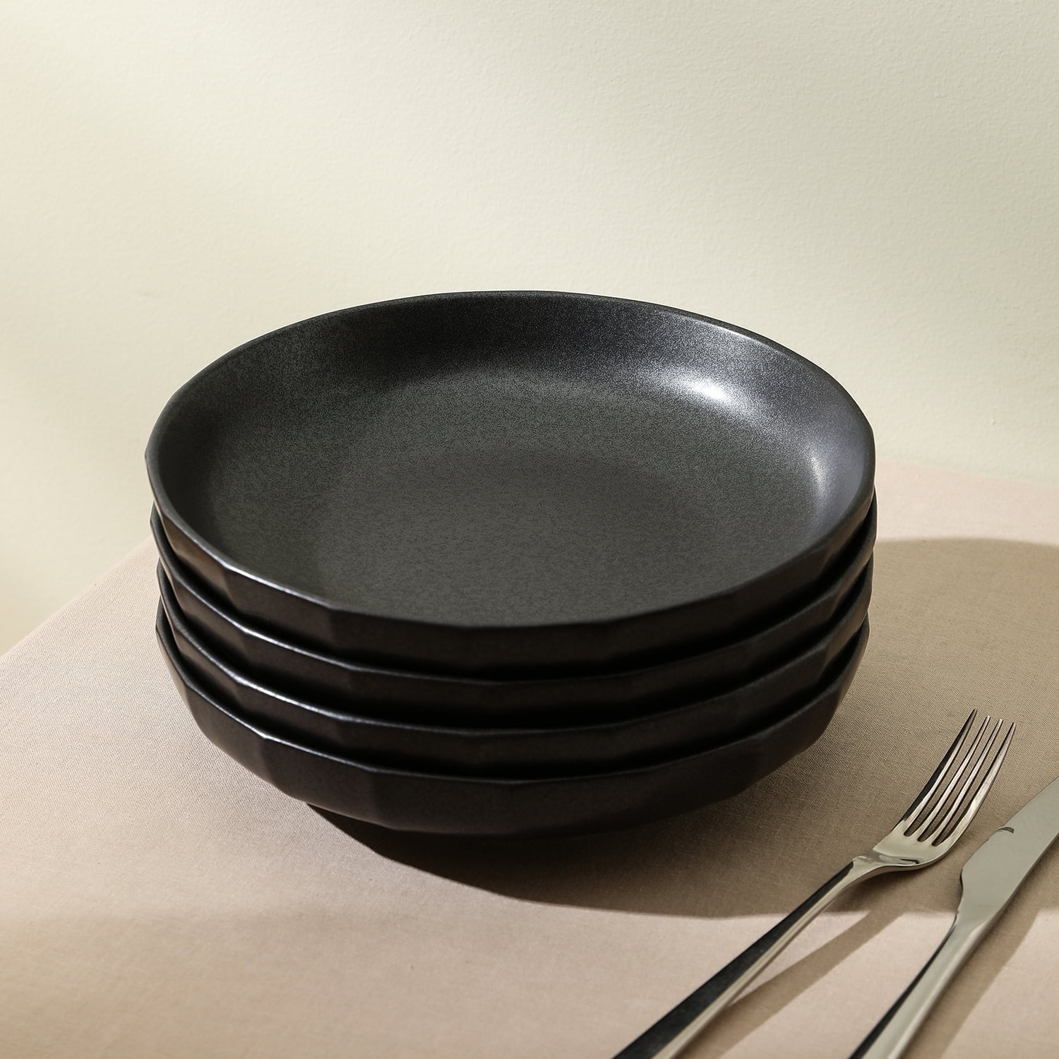 Stone Lain Rio 4-Piece Pasta Bowl Set Stoneware, Black - Walmart.com