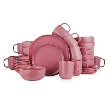 Stone Lain Grace Modern Square Dinner Dish Set, 12-Piece Stoneware ...