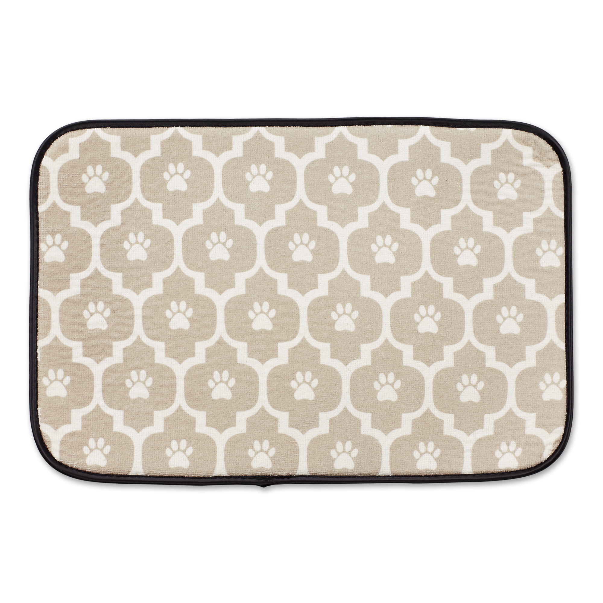 Bone Dry Lattice Paw Print Microfiber Print Pet Mat - Walmart.com