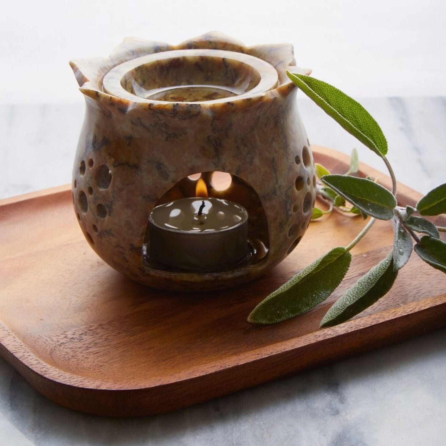 Stone Pot Tealight Candle Oil Diffuser - Walmart.com