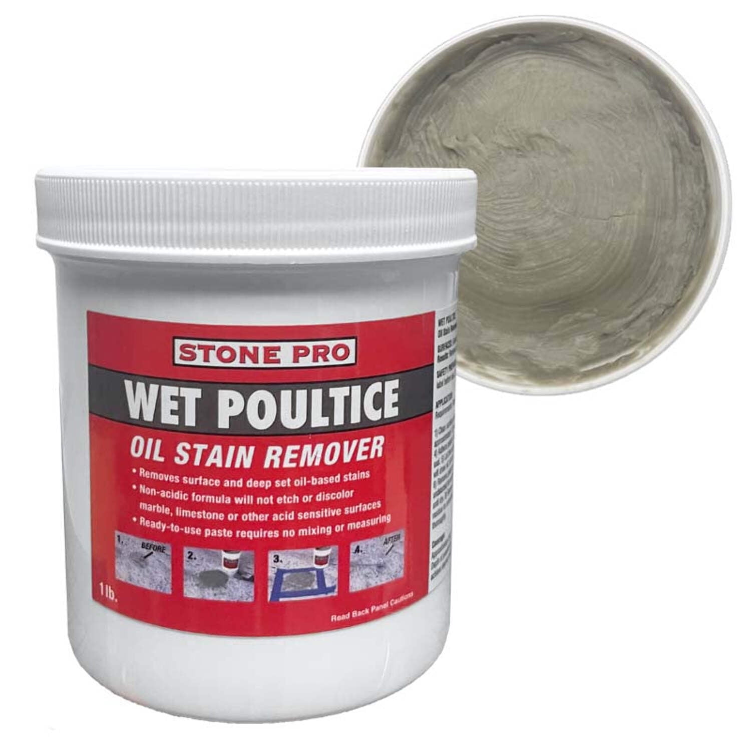 Stone Pro Wet Poultice Oil Stain Remover for Pulling Oil & Water Borne ...