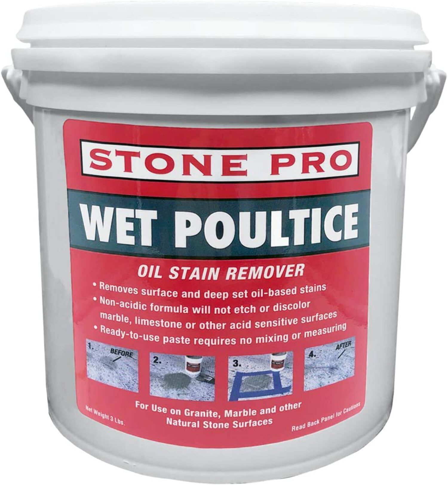 Stone Pro Wet Poultice Oil Stain Remover for Pulling Oil & Water Borne ...