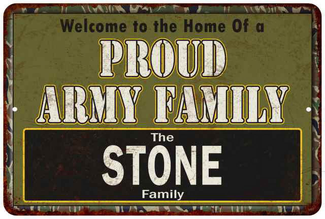Stone Proud Army Family Sign Gift 8x12 Metal Sign 108120023162 ...