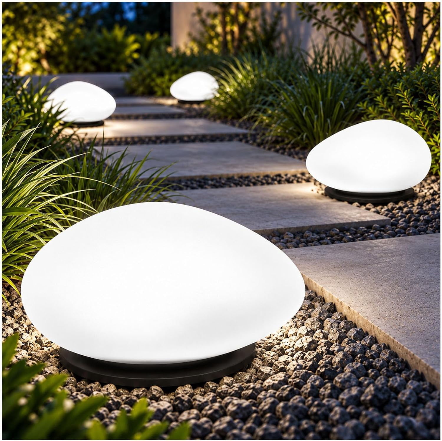 Stone Solar Light, Solar Glass Garden Pebbles Outdoor,Pebble Ground ...