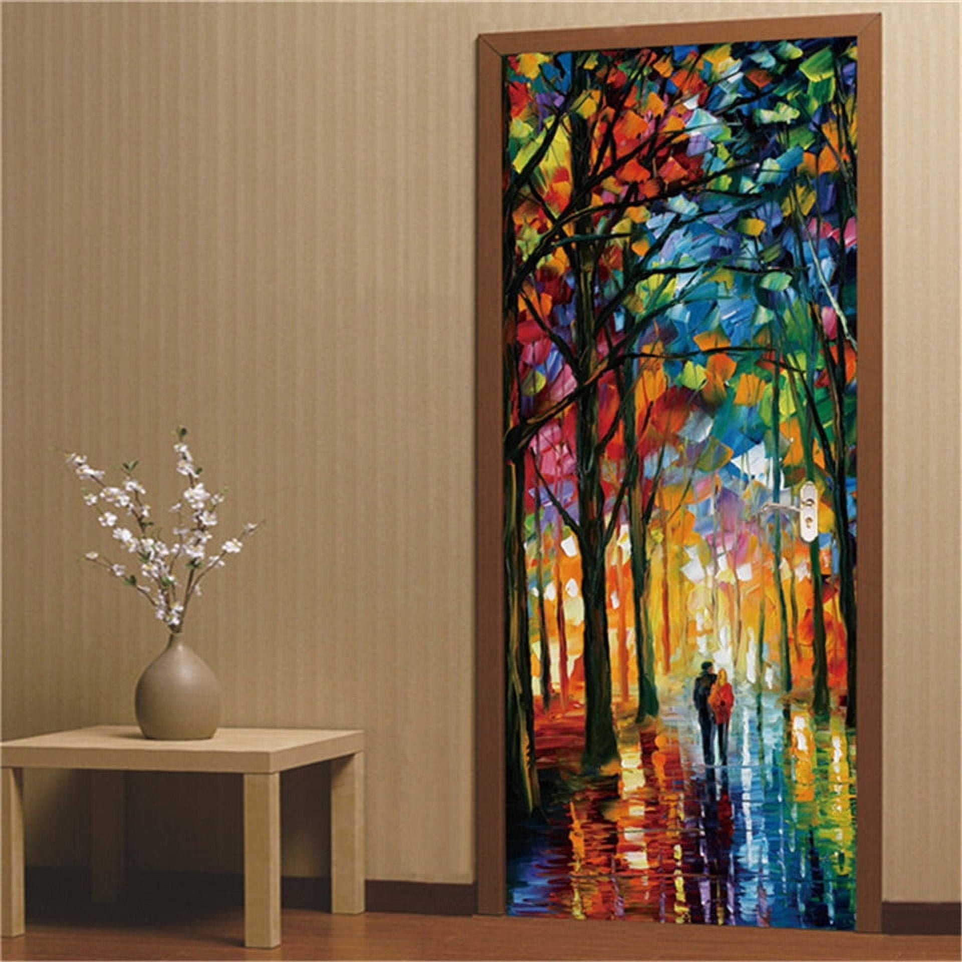 Stone Stairs Door Mural PVC Peel and Stick Wallpaper for Living Room ...