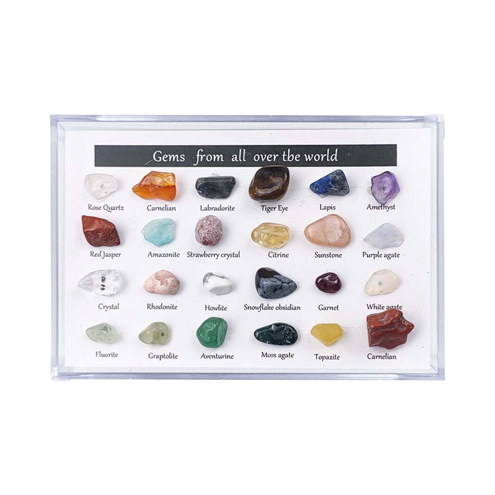 Stone Storage Gift Box, Natural Agate Stone, 24 Kinds Of Ore Samples ...
