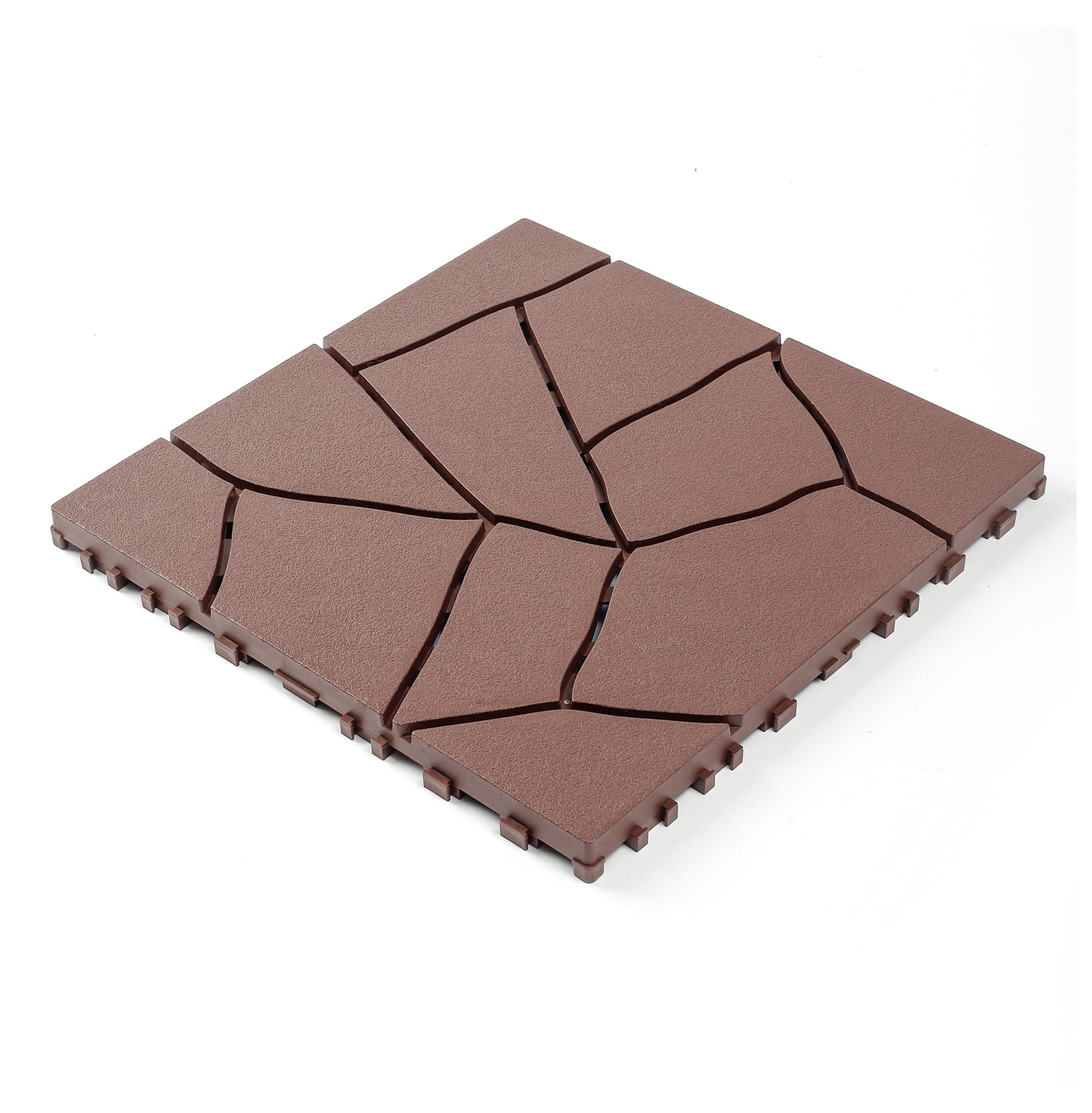 Stone Style 12" Patio Deck Tiles, DIY Module Interlocking Decking Tiles ...