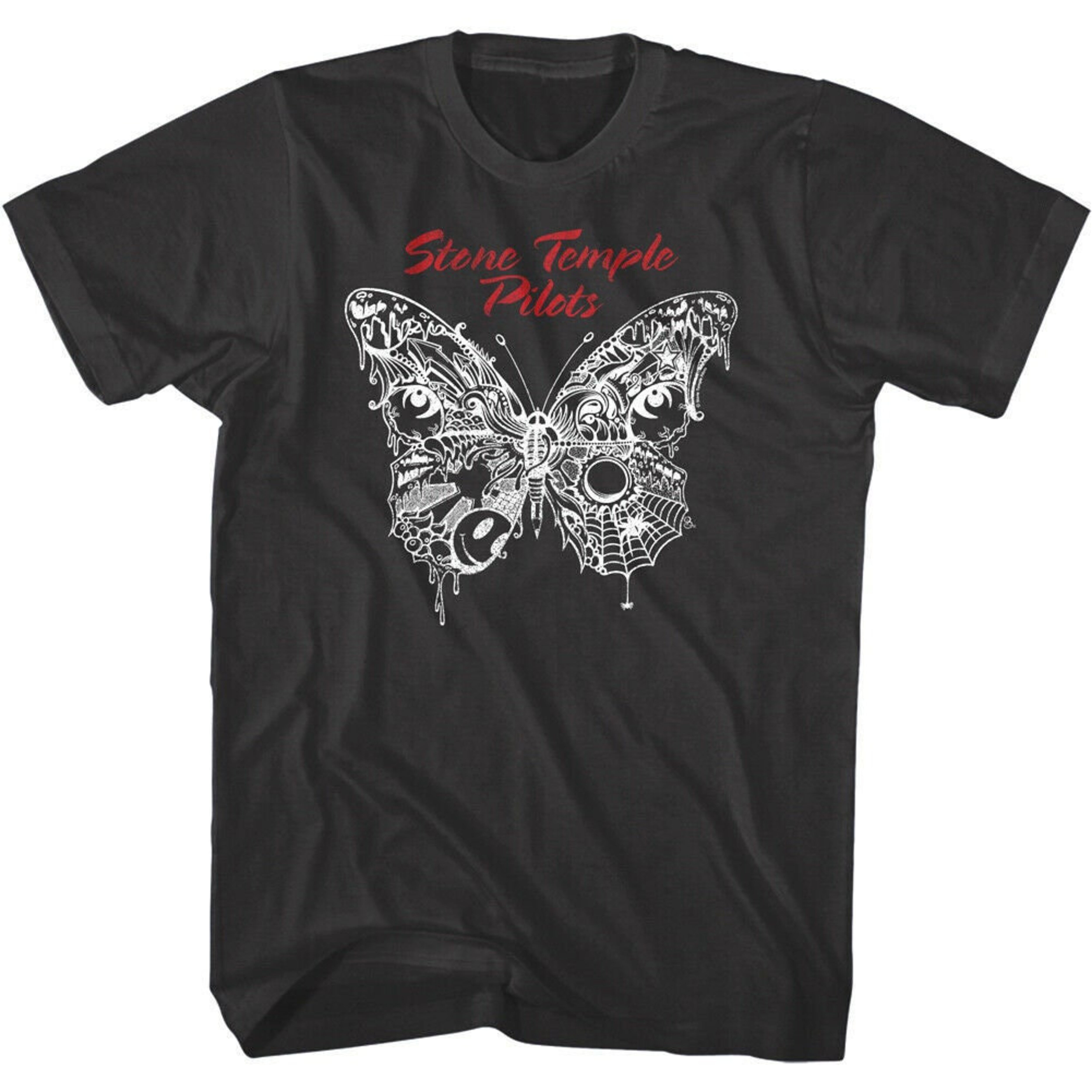 Stone Temple Pilots Men's T-Shirt Butterfly Album Cover Black Graphic ...