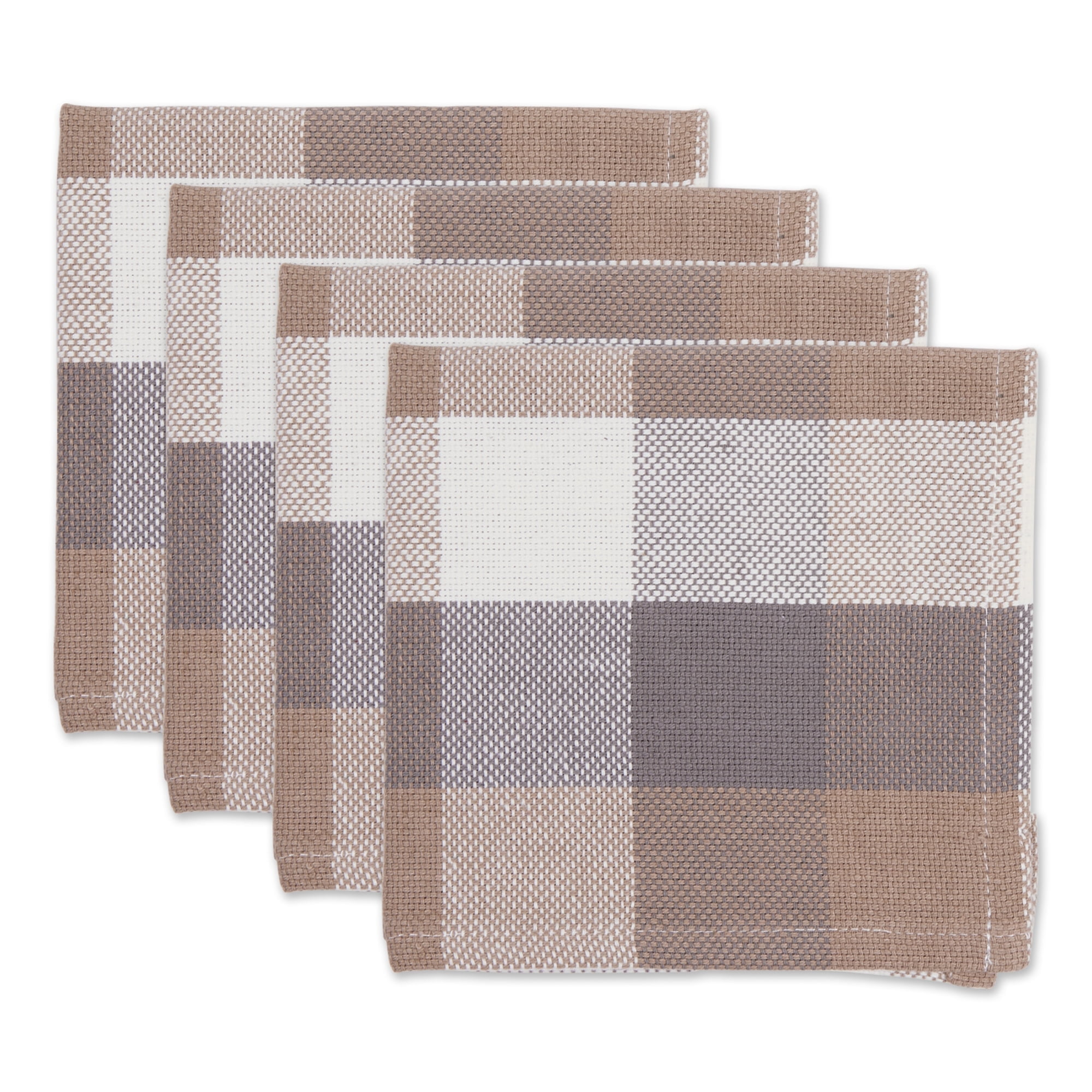 Stone Tri Color Check Dishcloth (Set of 4) - Walmart.com