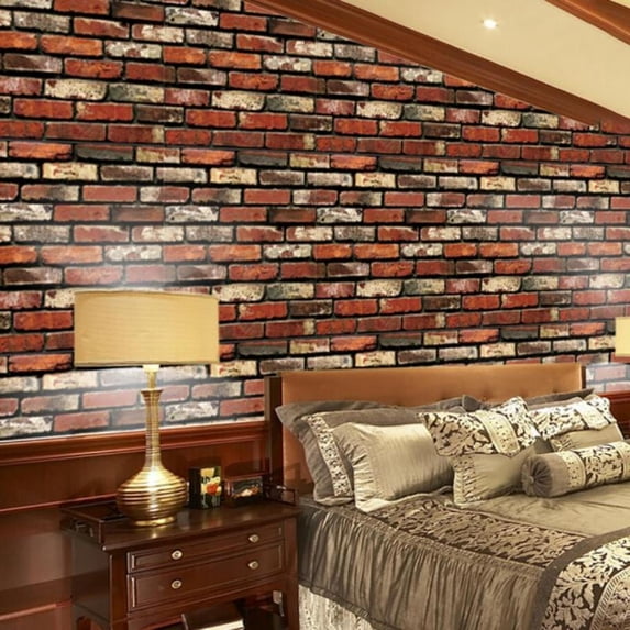 3D Brick Wall Stickers Self-Adhesive PVC Wallpaper Peel and Stick 3D ...