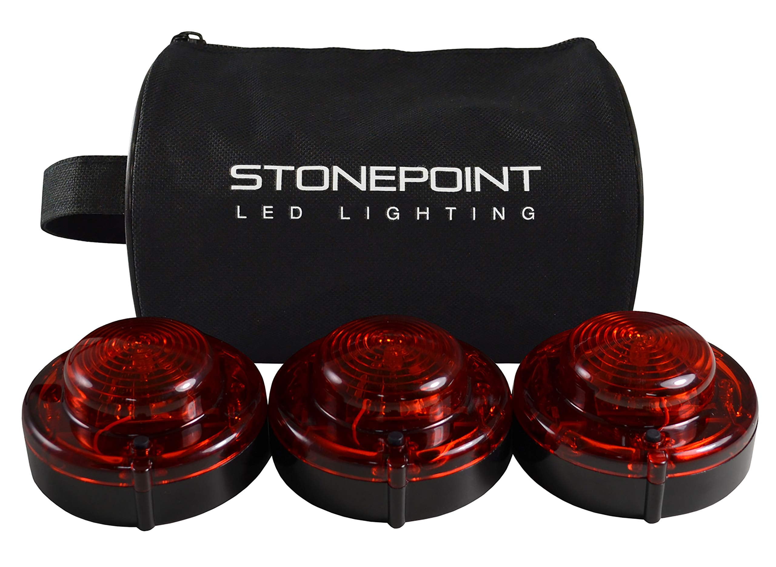 StonePoint LED Lighting Emergency RRF12 LED Road Flare Kit Set of 3 LED ...
