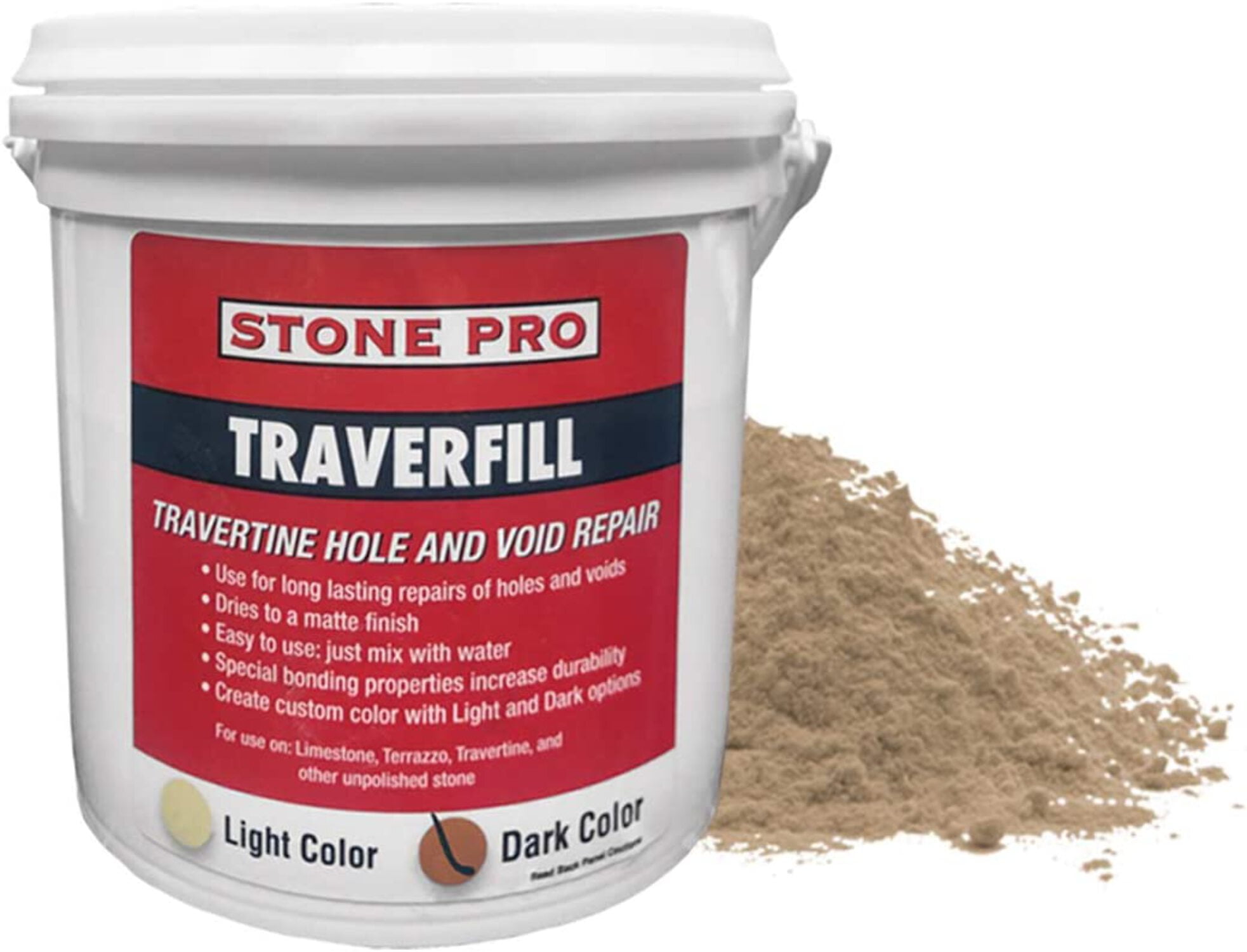 StonePro Traverfill Dark (3 Lb.) (For Repairing Holes in Travertine ...