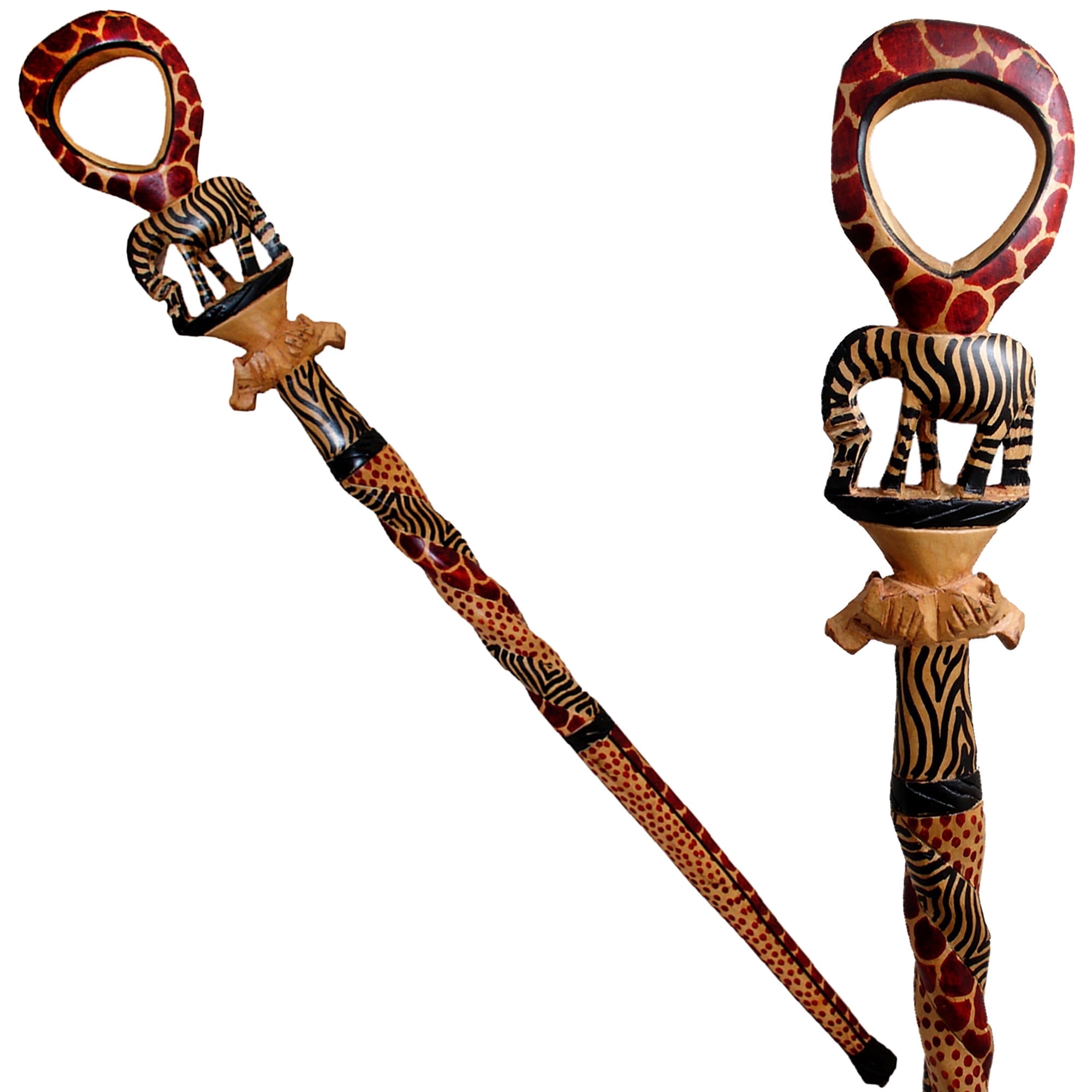 Stoneage Arts African Wood Decorative Walking Stick (Hand Made in Kenya ...