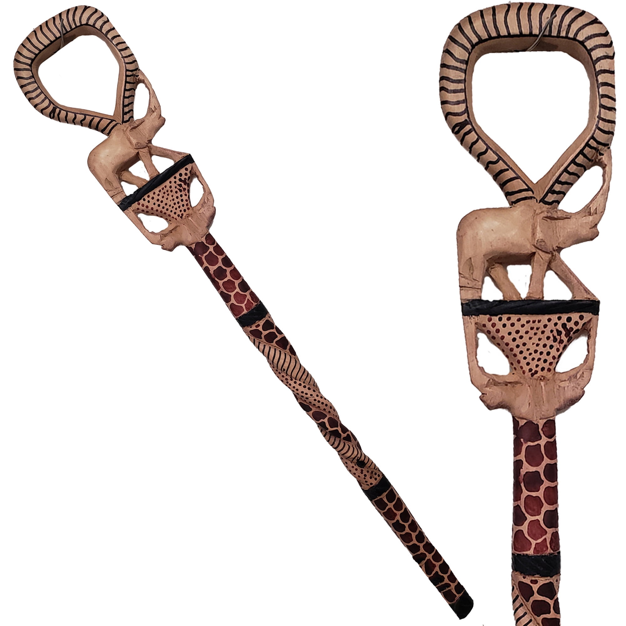 Stoneage Arts African Wood Decorative Walking Stick (Hand Made in Kenya ...
