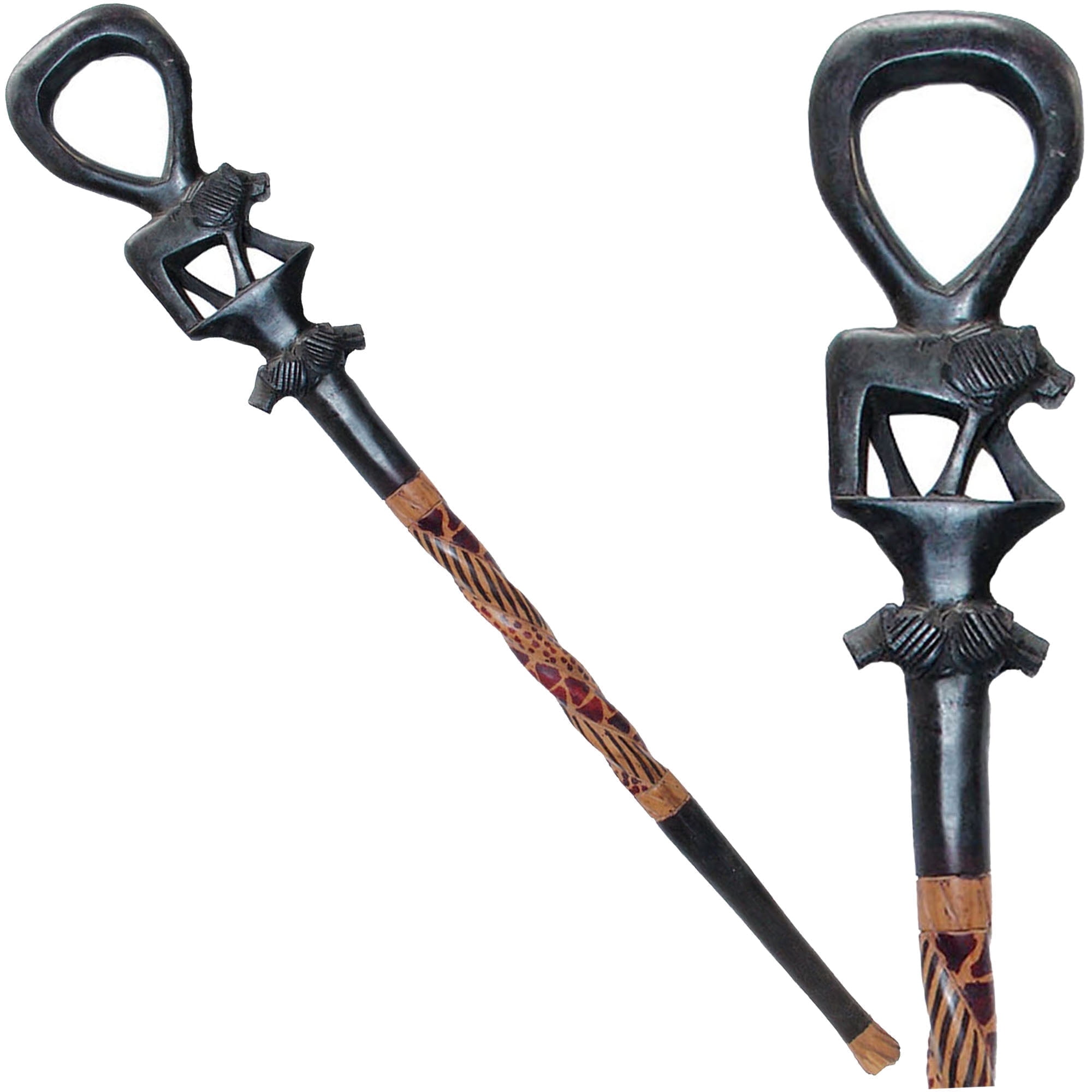 Stoneage Arts African Wood Decorative Walking Stick (Hand Made in Kenya ...