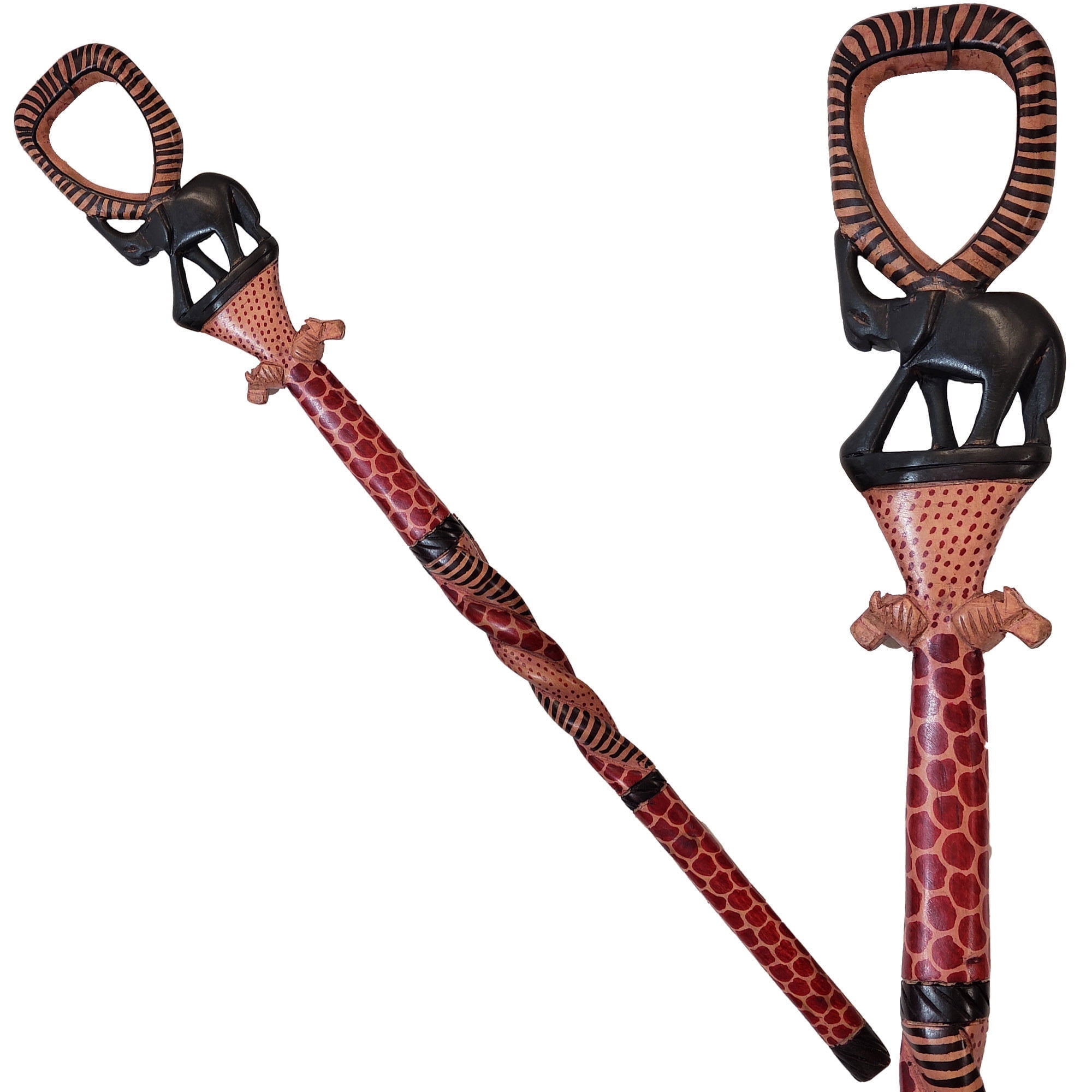 Stoneage Arts African Wood Decorative Walking Stick (Hand Made in Kenya ...