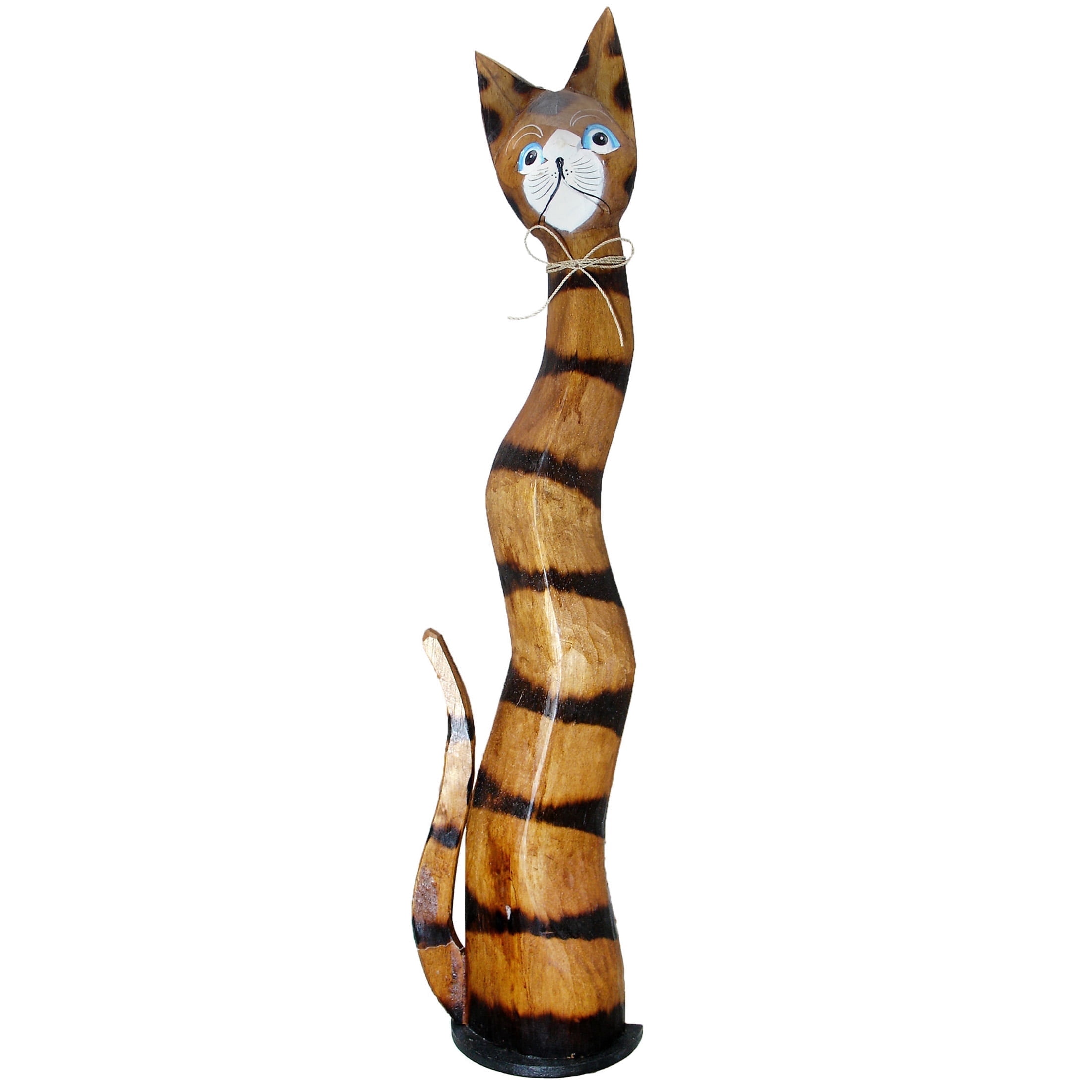 Stoneage Arts Assorted Albesia Wooden Cats Statue with Varying Patterns ...