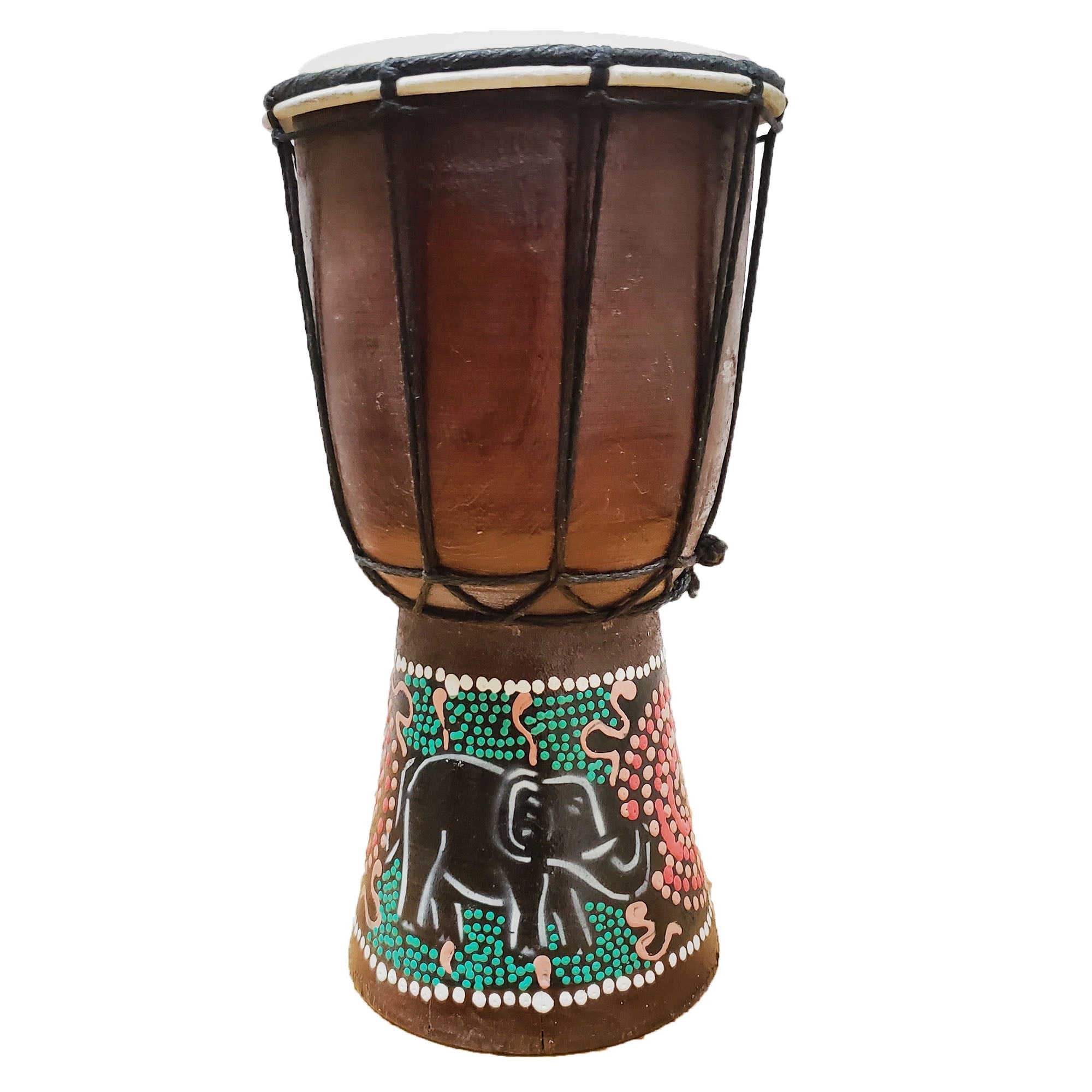 Stoneage Arts Djembe Drum African Inspired Bongo Solid Wood Varying Dot ...
