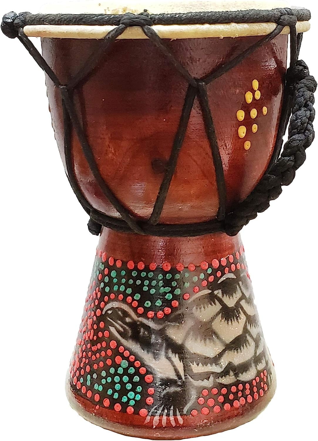 Stoneage Arts Djembe Drum African Inspired Bongo Solid Wood Varying Dot ...