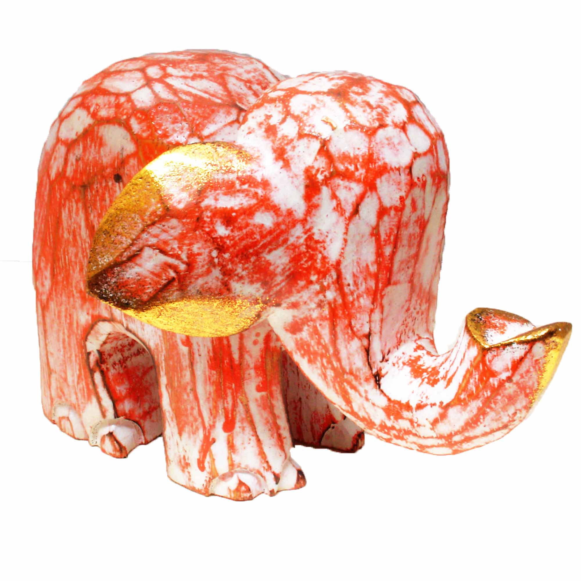 Stoneage Arts Inc 4" Orange Elephant Statue - Walmart Business Supplies