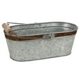 Stonebriar 12" x 7.2" Solid Galvanized Metal Decorative Oval Bucket ...