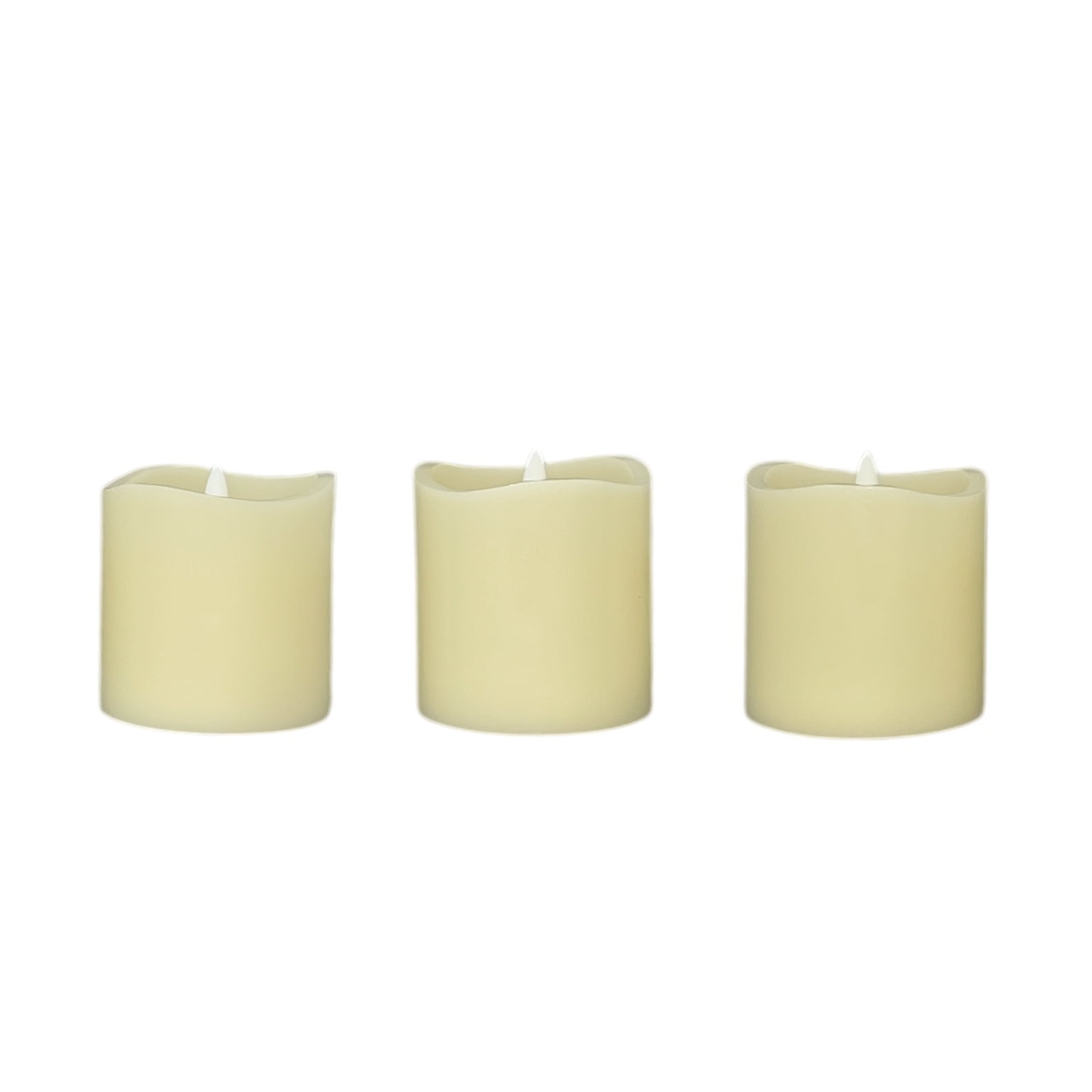 Stonebriar 3x3 Ivory Real Wax Flameless LED Pillar Candles with Remote ...