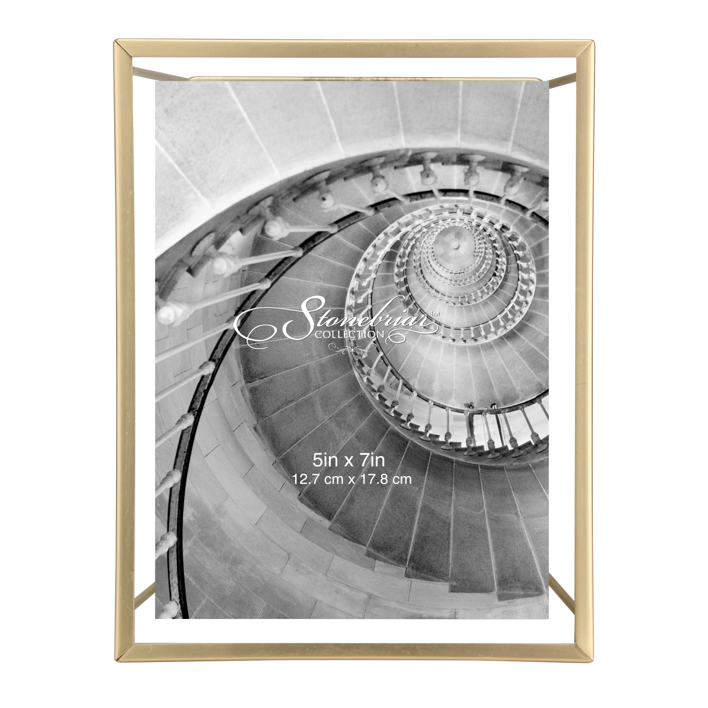 Stonebriar 5x7 Rectangular Metal Floating Picture Frame, Matte Gold ...