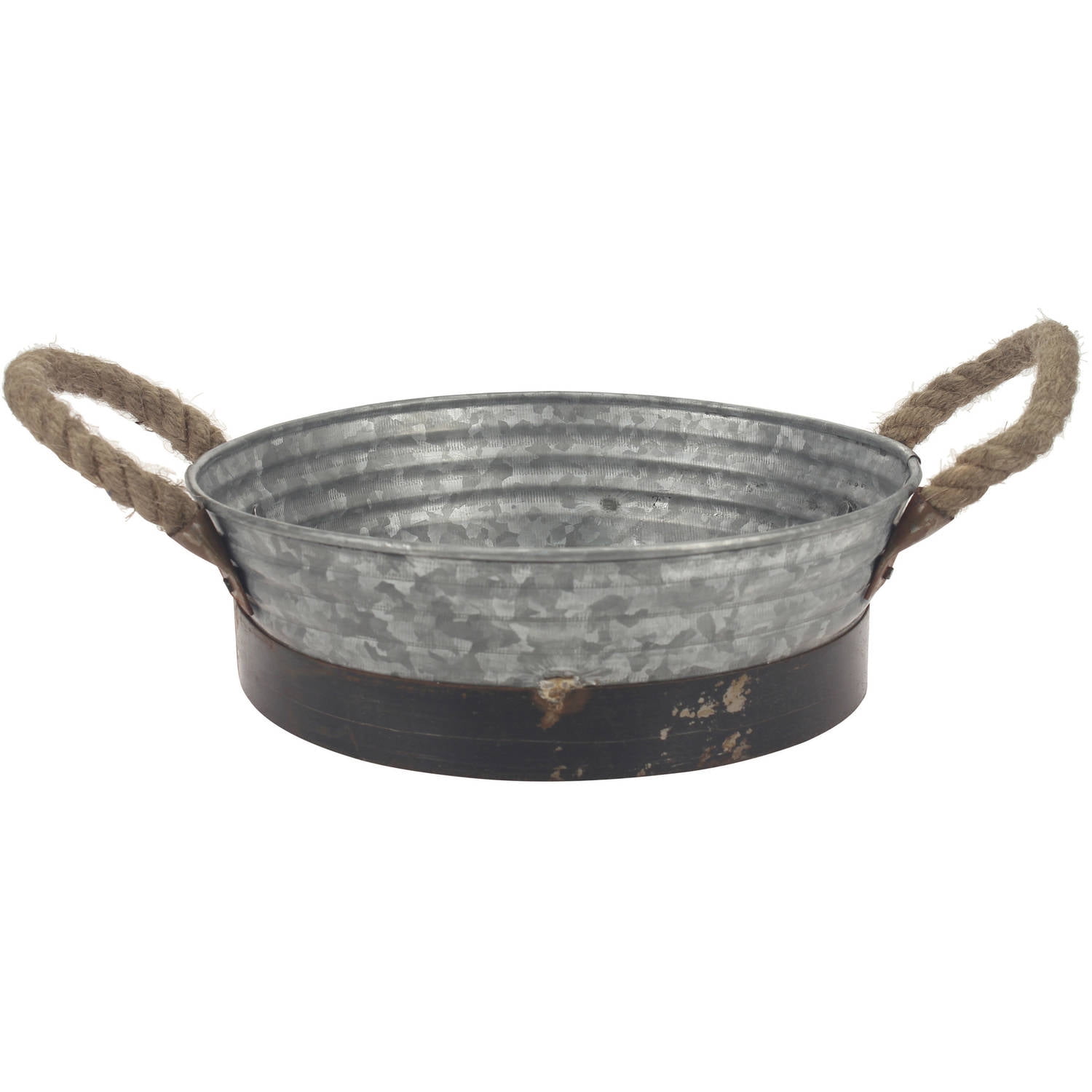 Stonebriar Collection Aged Galvanized Tray with Rust Metal Trim and ...
