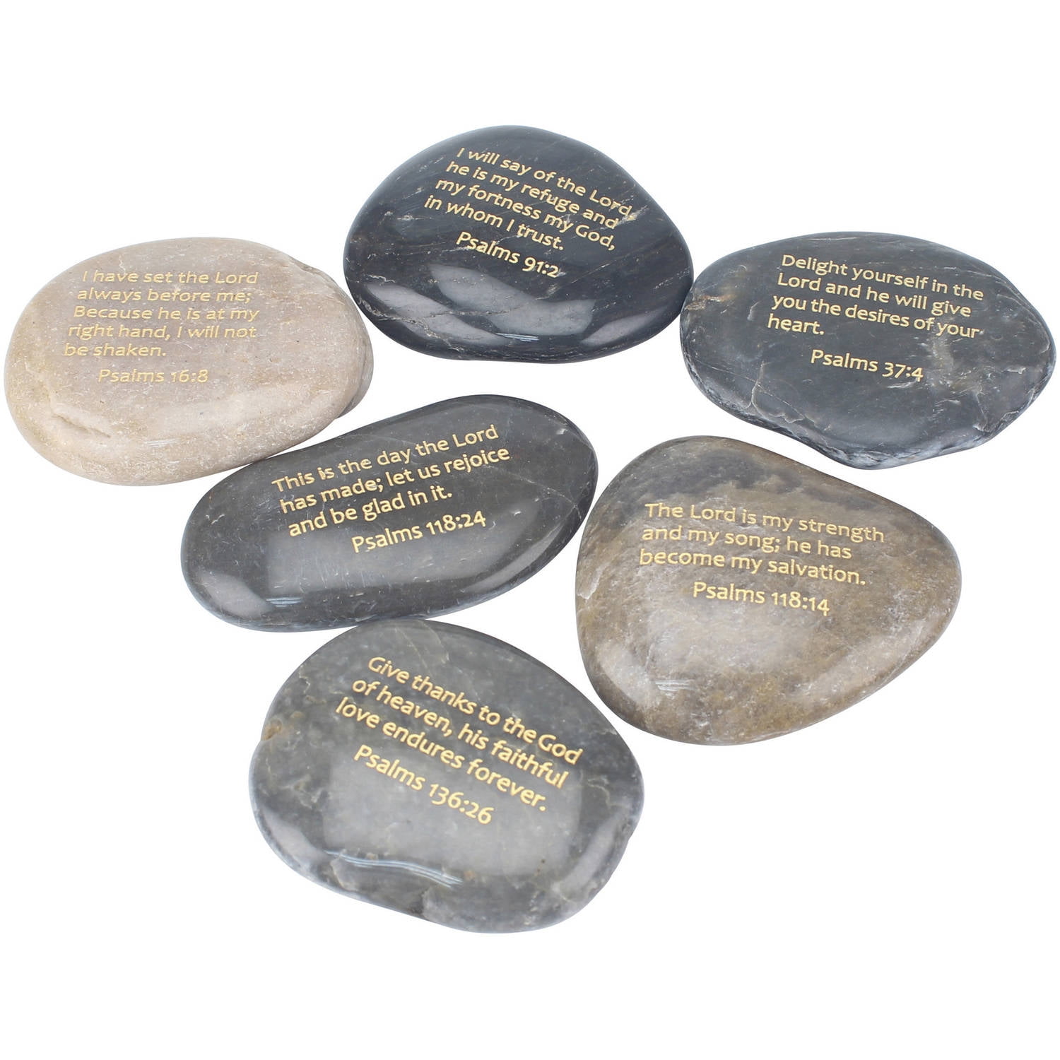 Stonebriar Decorative Set of 6 Scripture Rocks, Psalms - Walmart.com