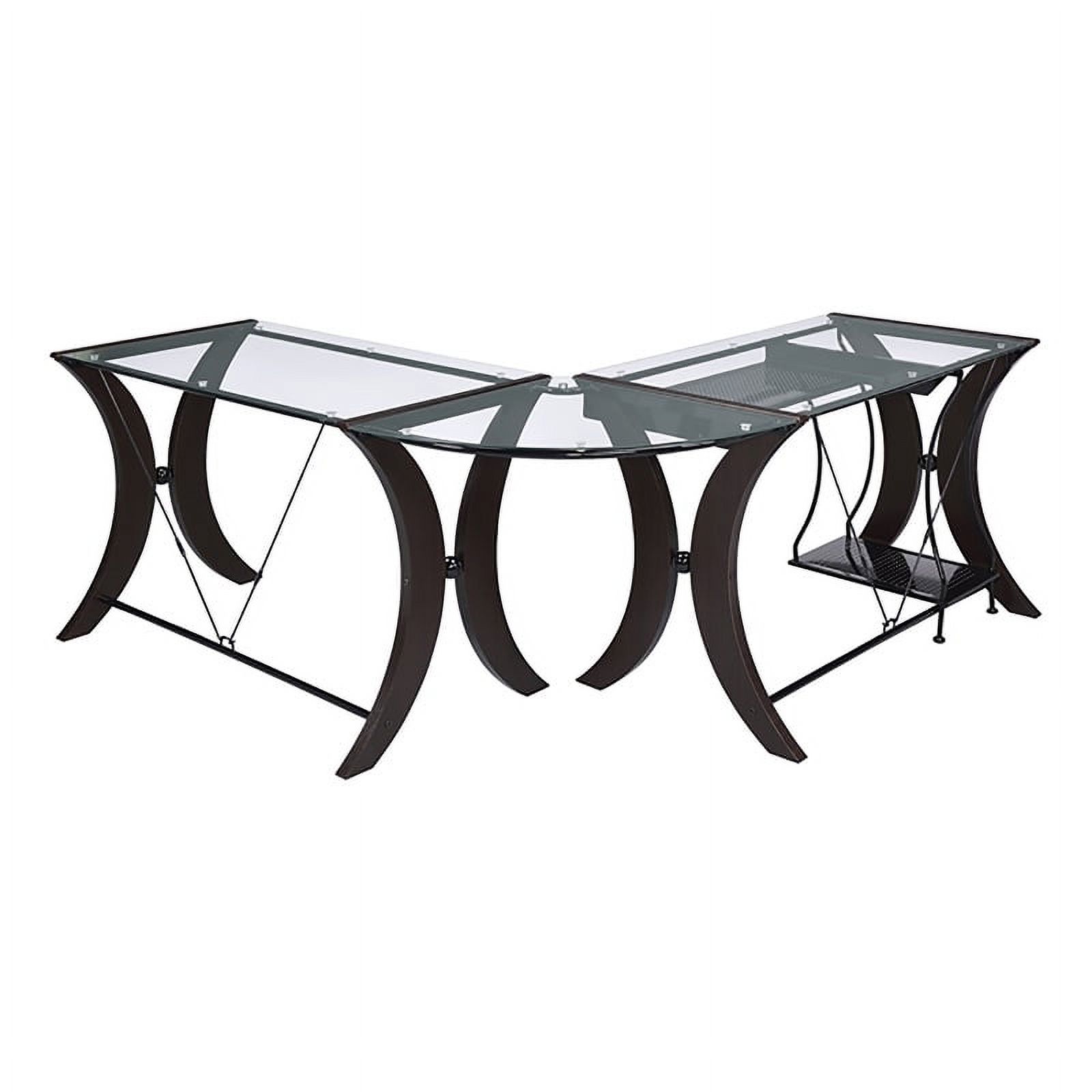 Stonecroft Furniture Contemporary Wood L-Shape Computer Desk Unit in ...