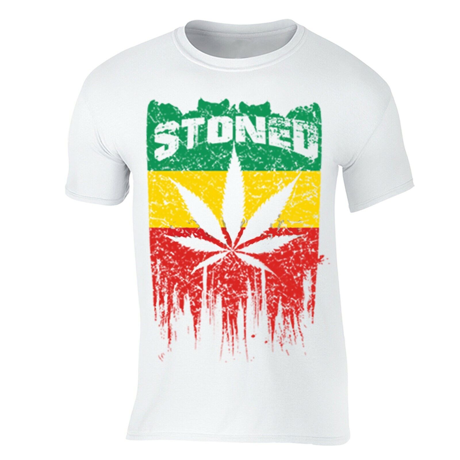 Stoned 420 T-shirt Rasta Flag Jamaica Marijuana Leaf Weed Pot Bud Kush ...