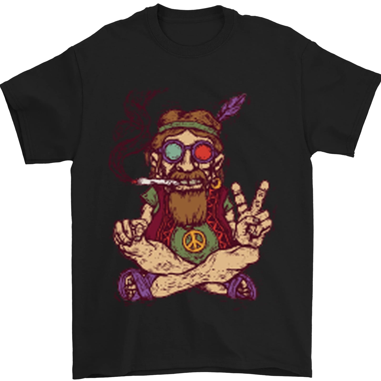 Stoned Hippy Spliff Weed Drugs LSD Acid Mens T-Shirt 100% Cotton ...