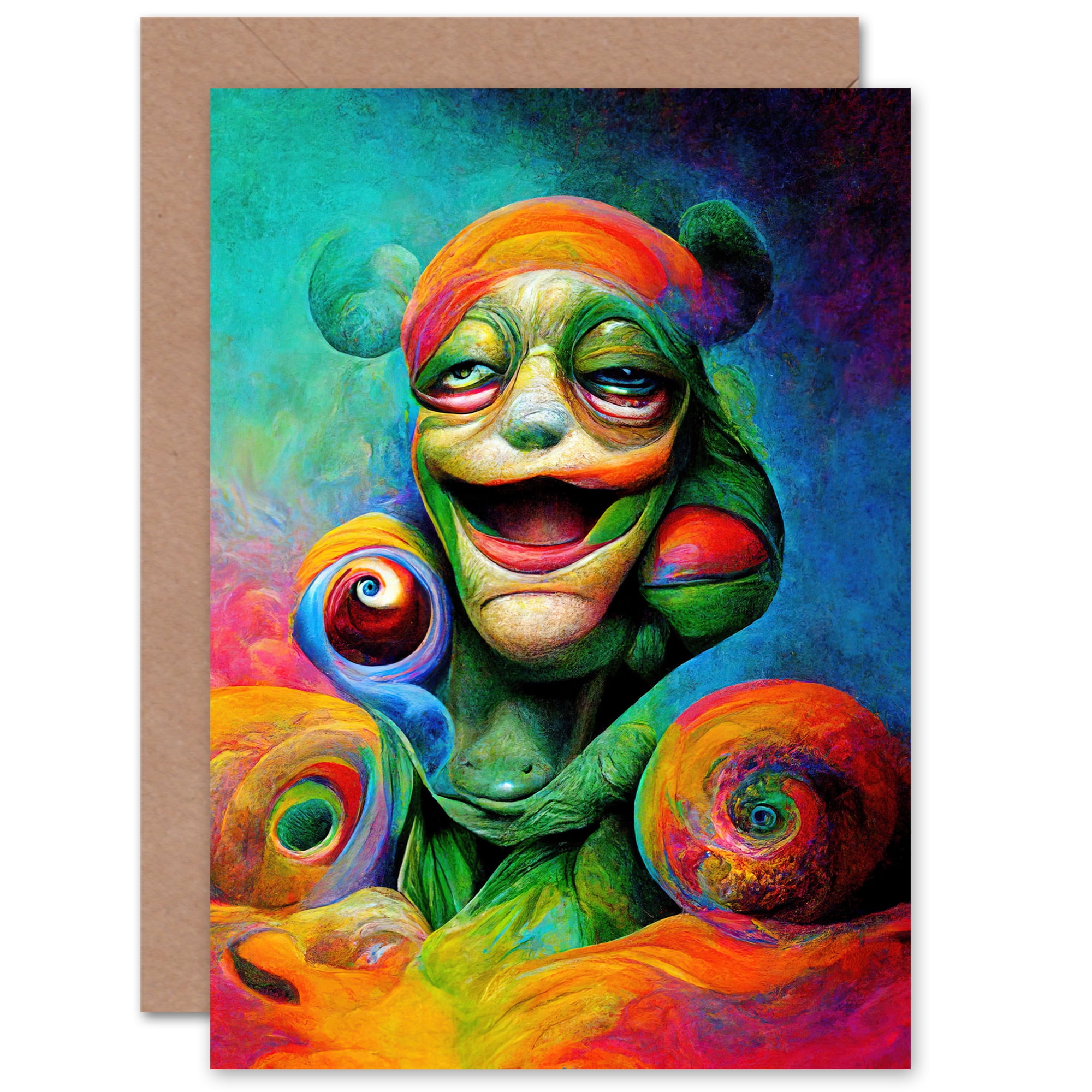 Stoned Trippy Clown for Him or Her Man Woman Birthday Thank You ...