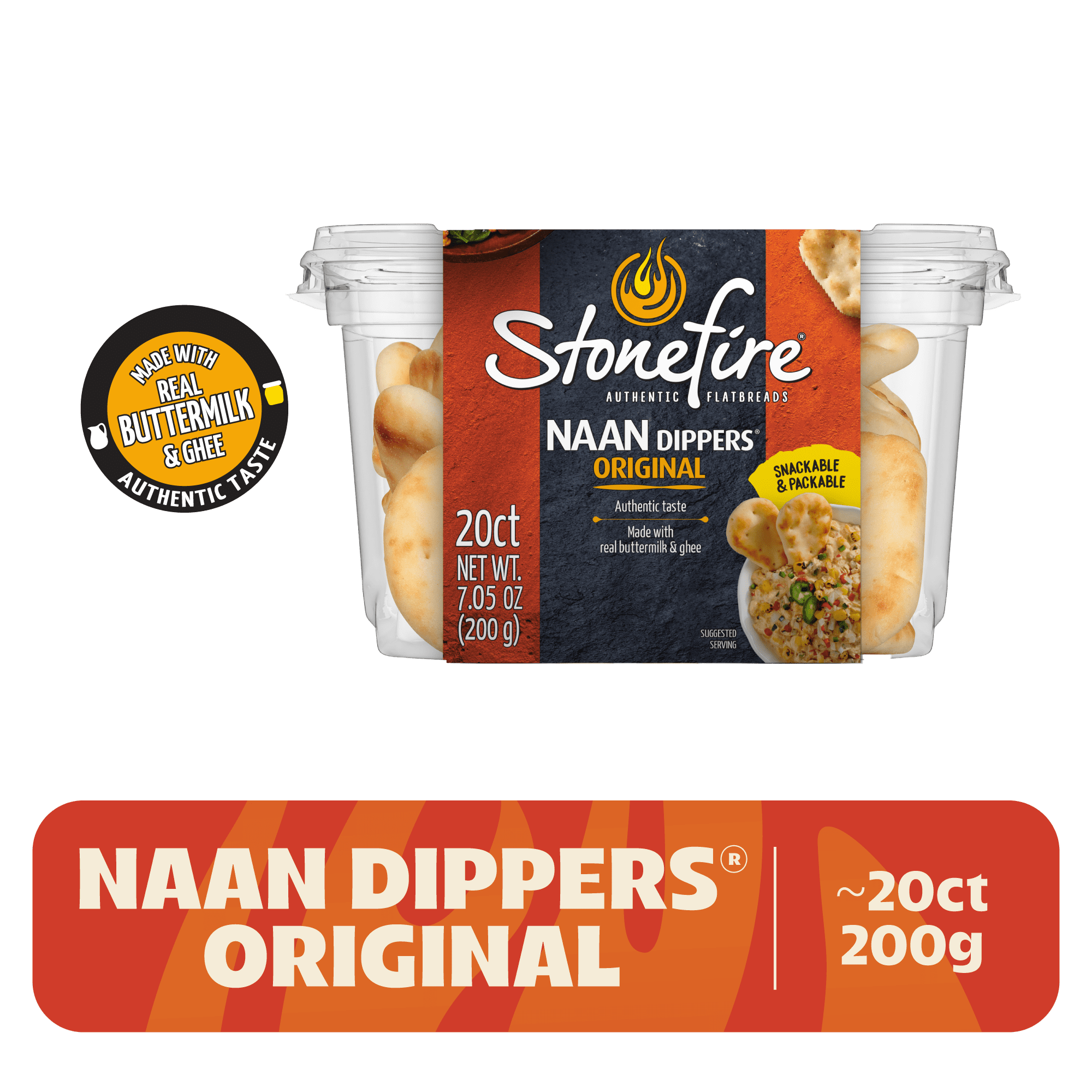 Stonefire Original Naan Dippers, 7.05 oz, Snackable Bite-Sized ...
