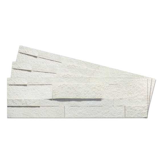 Stoneflex White Rock - 3D Peel & Stick Natural Stone Tiles [Pack of 10 ...