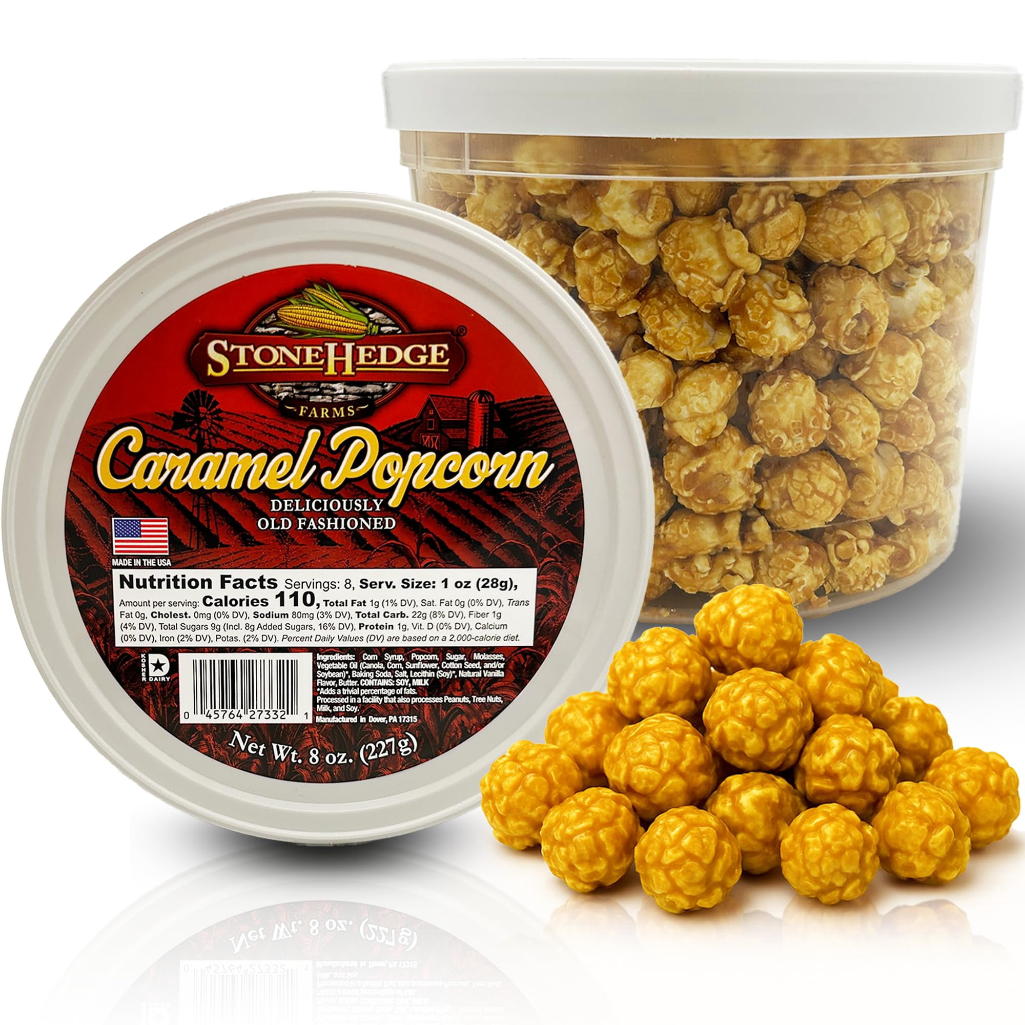 Stonehedge Farms Caramel Flavored BCF26 Popcorn - 8 oz Tub - Bulk ...