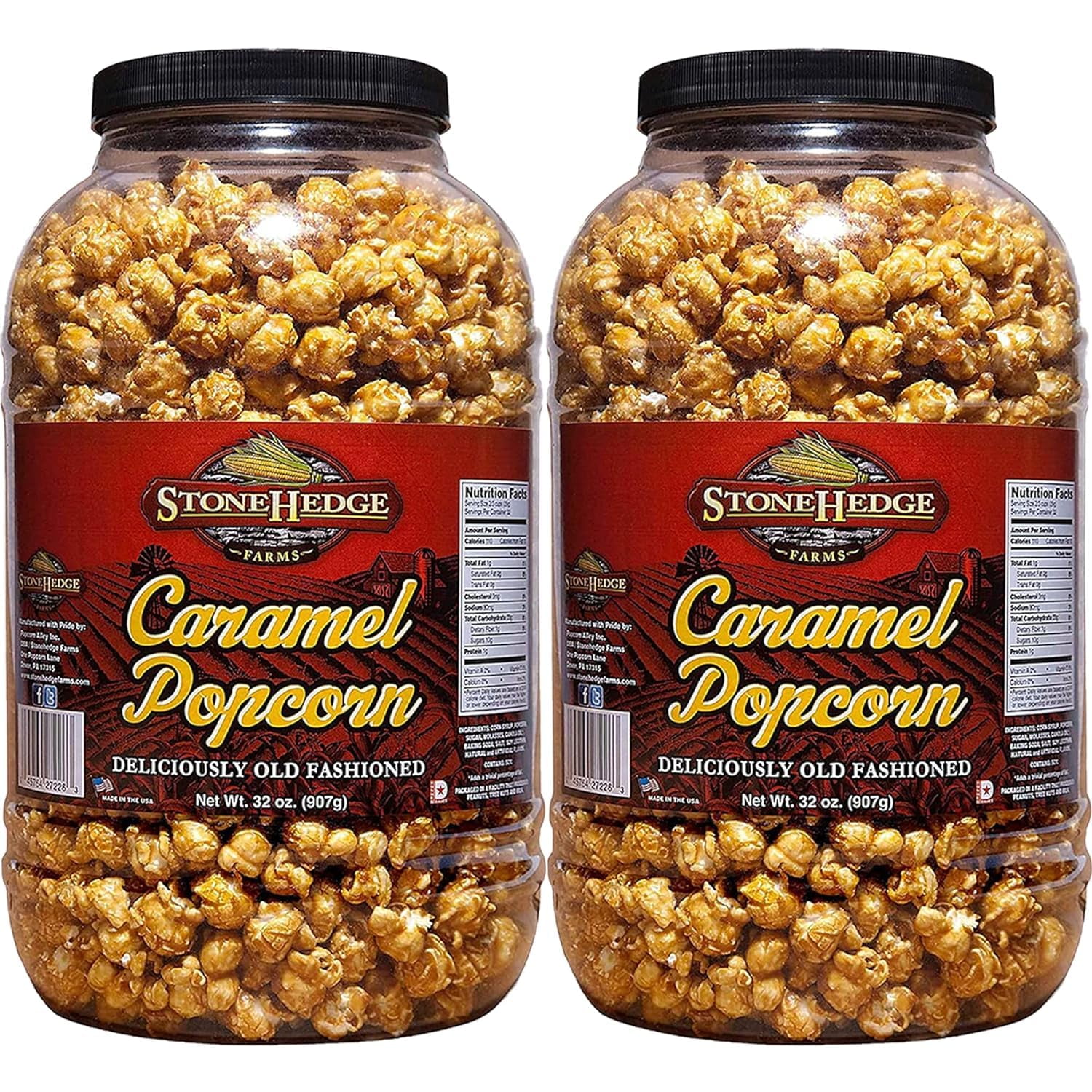 Stonehedge Farms Caramel Flavored MZF22 Popcorn | 32 oz (Pack of 2 ...