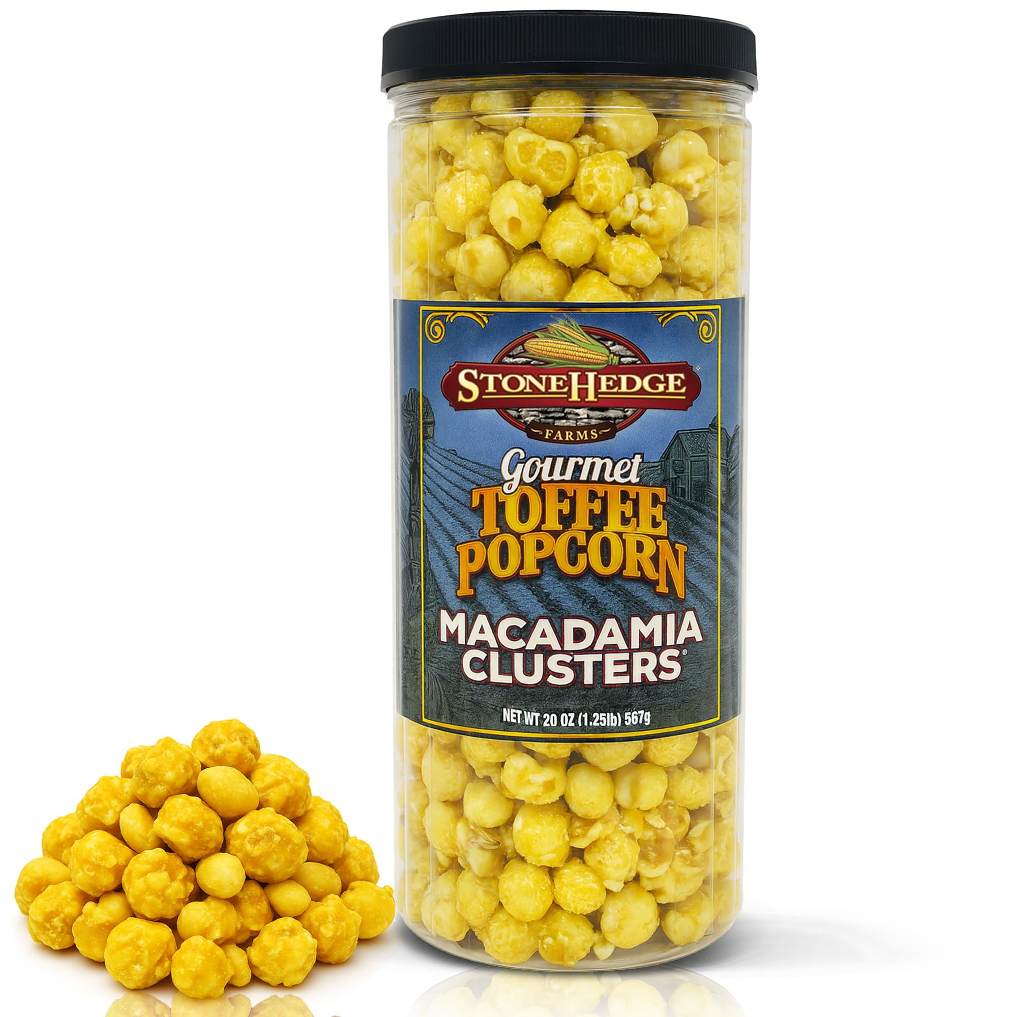 Stonehedge Farms Gourmet Toffee BCF26 Popcorn Macadamia Clusters | 20 ...