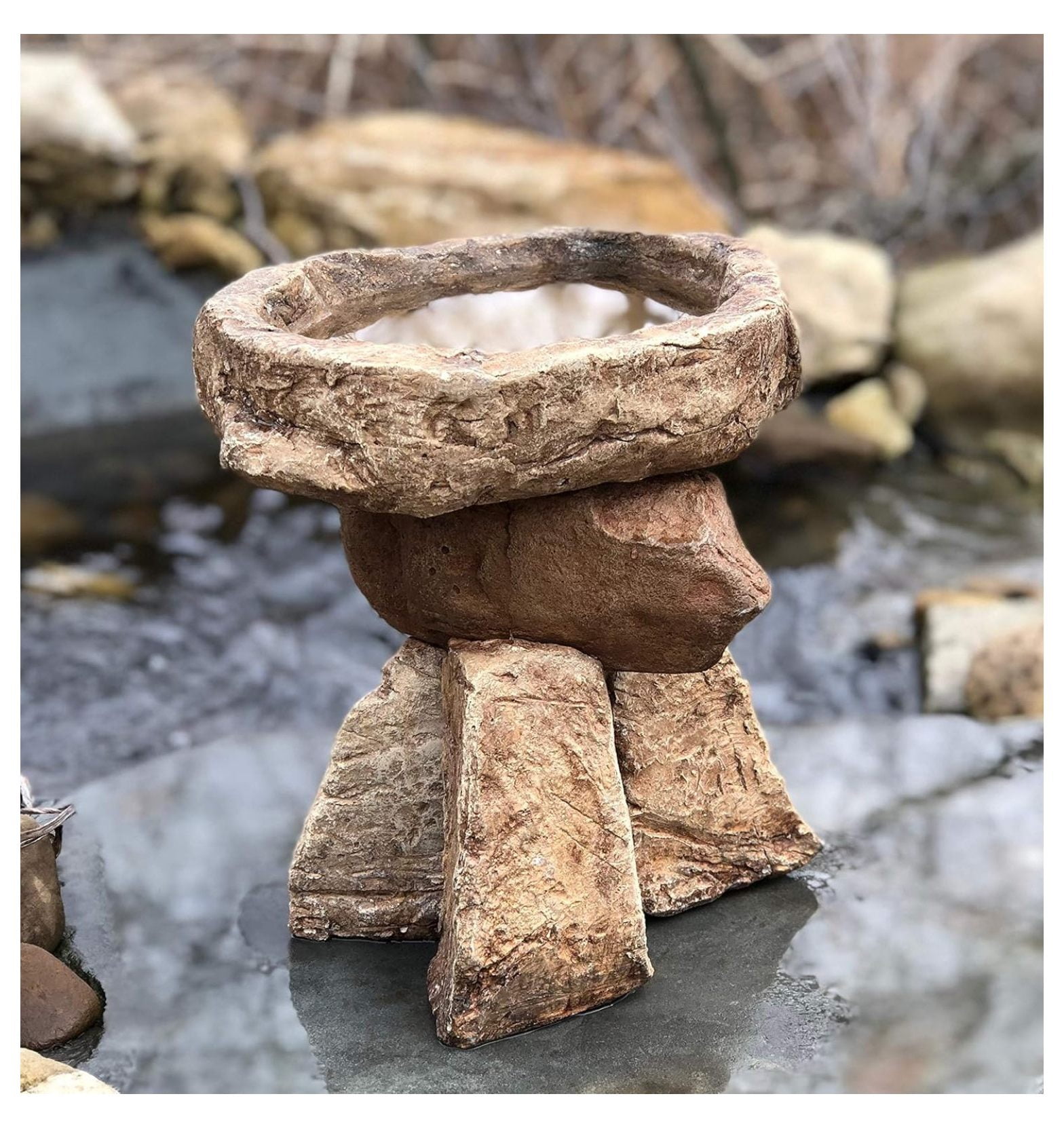 Stonehenge Birdbath Rock Balancing Sculpture - Walmart.com