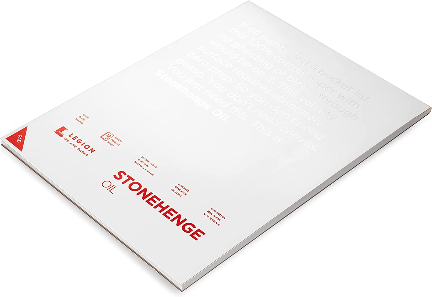 Stonehenge Oil 320g 12x16 White Pad | Artist-Grade Oil Paint Paper | No ...